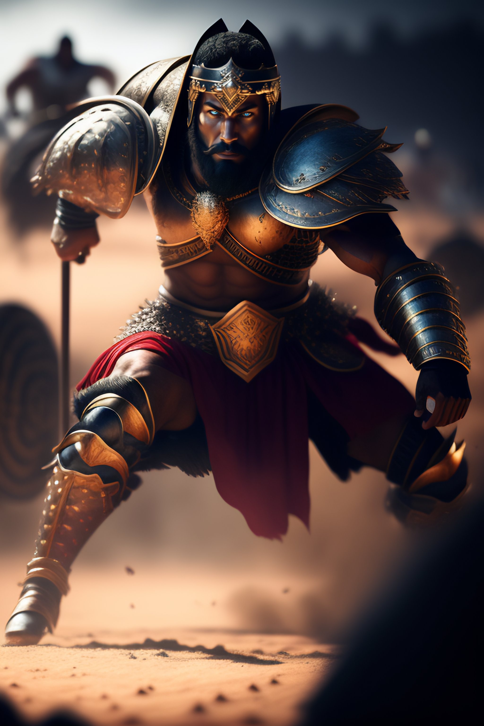 Lexica - Action shot of a Gladiator, arena, cinematic lighting, brutal ...