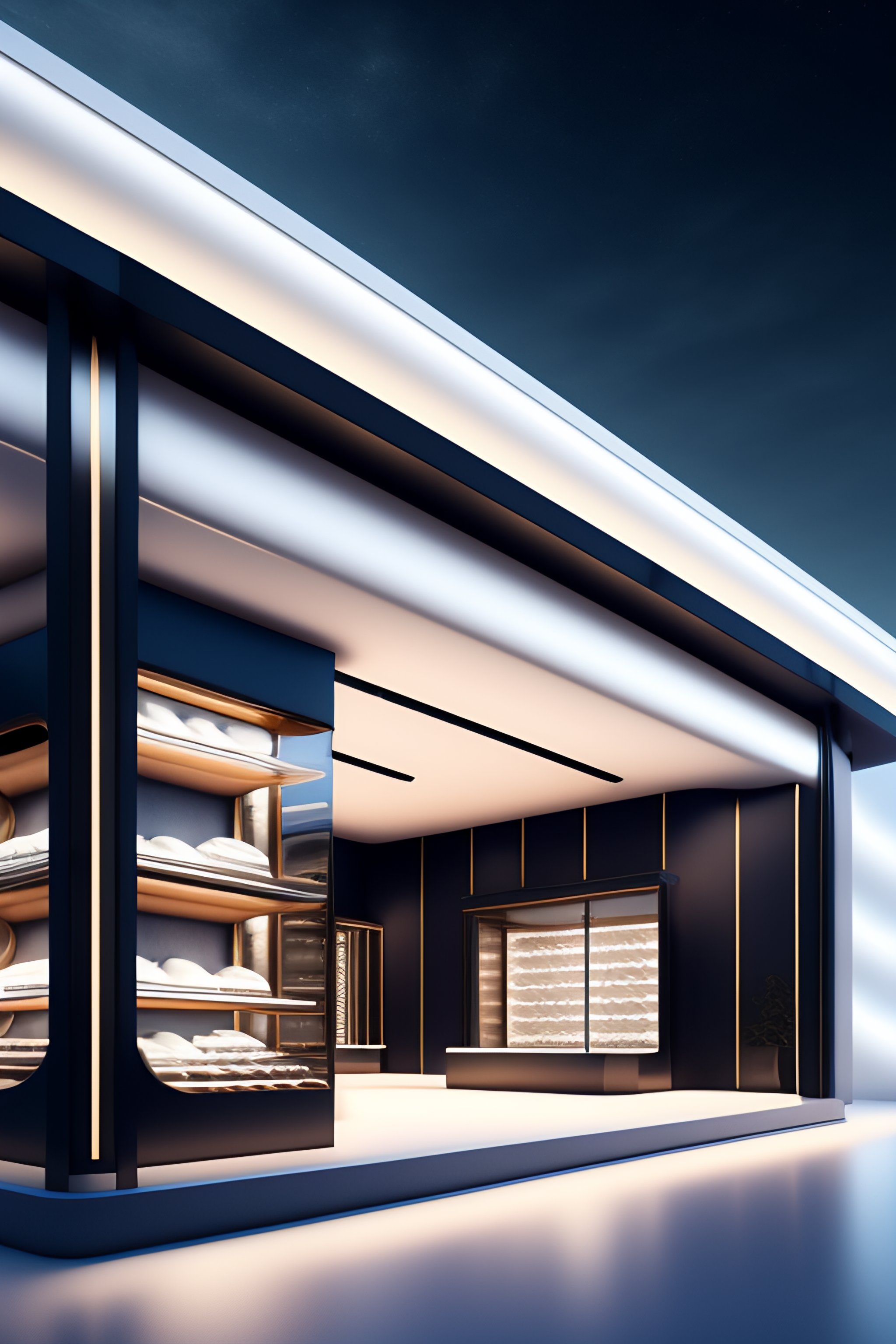 Lexica - Minimalistic Louis Vuitton store, interior, concrete floor ...