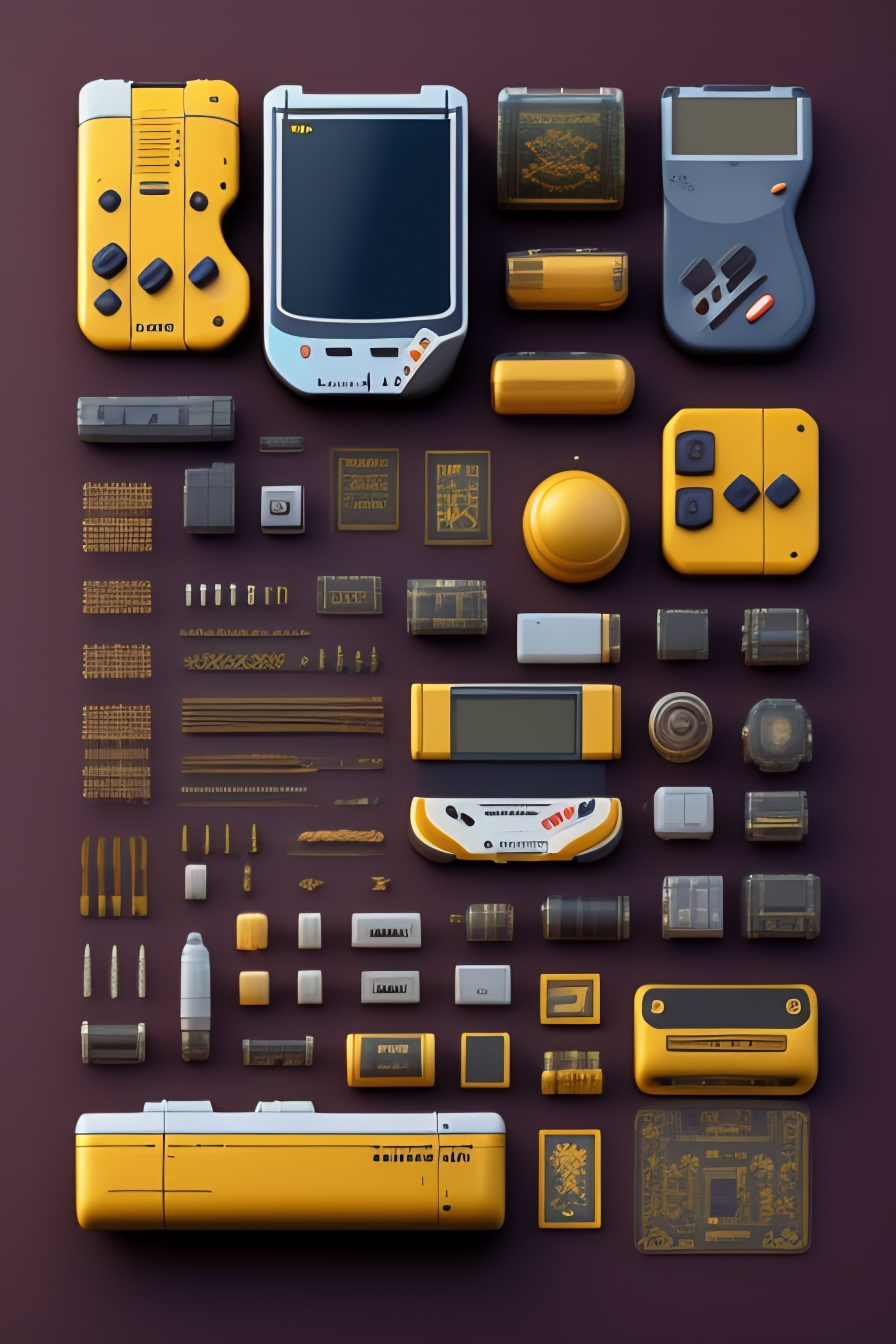 Lexica - Game boy, Costumes and props, Knolling, Knolling layout ...