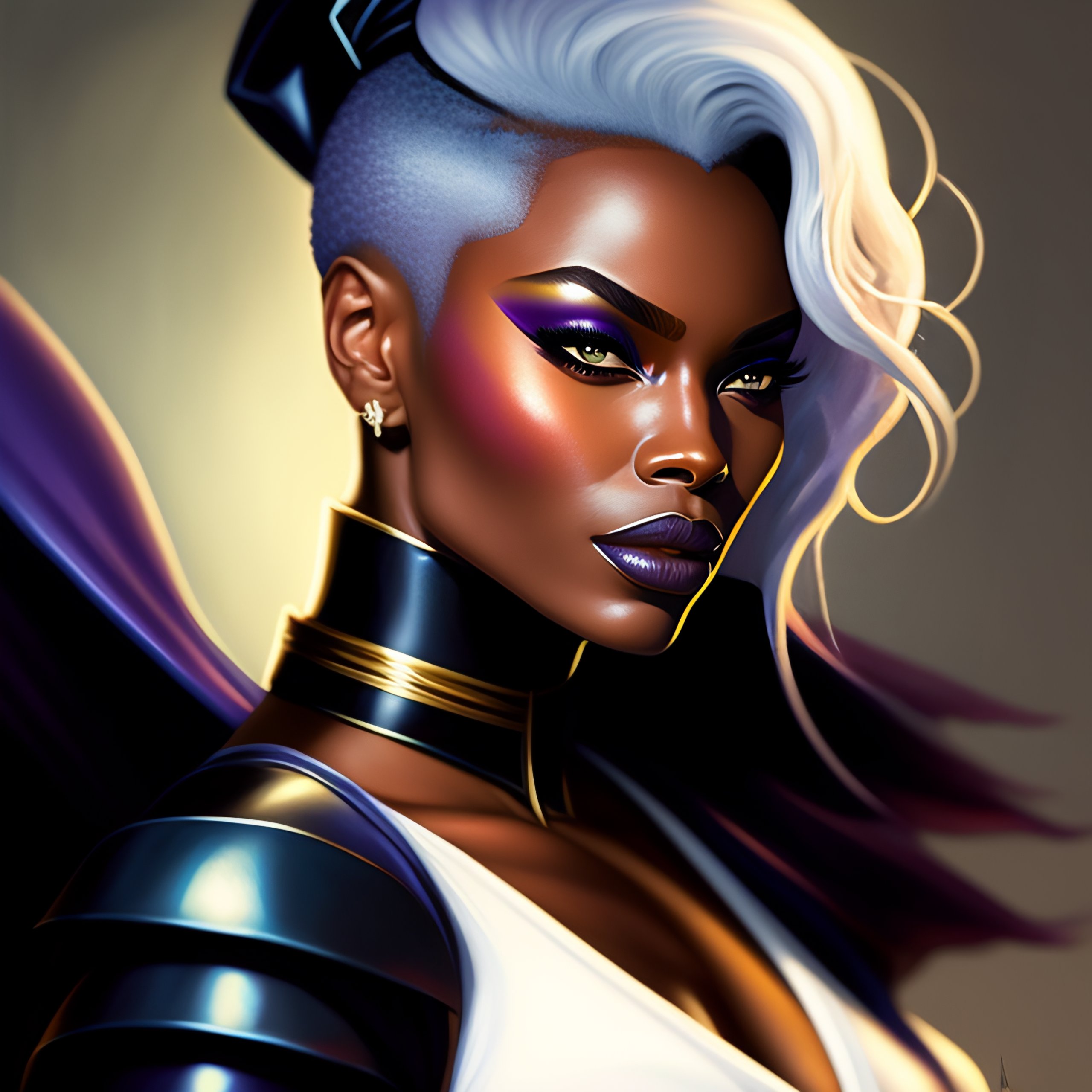 Lexica - Pixar: oil painting portrait of Ororo Munroe from Marvel'sX ...