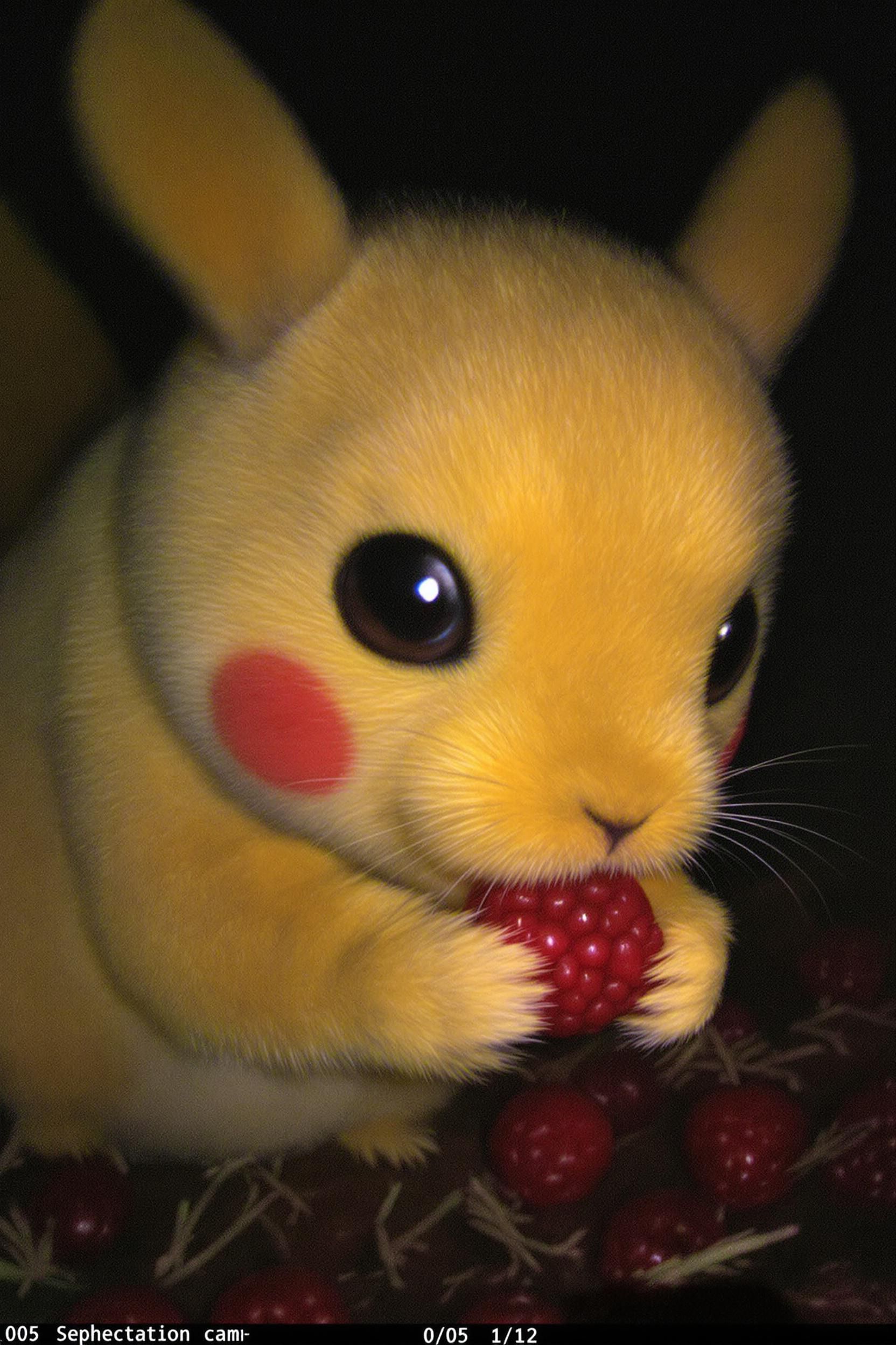 Lexica - Pikachu caught on trail cam, grainy, cute pikachu