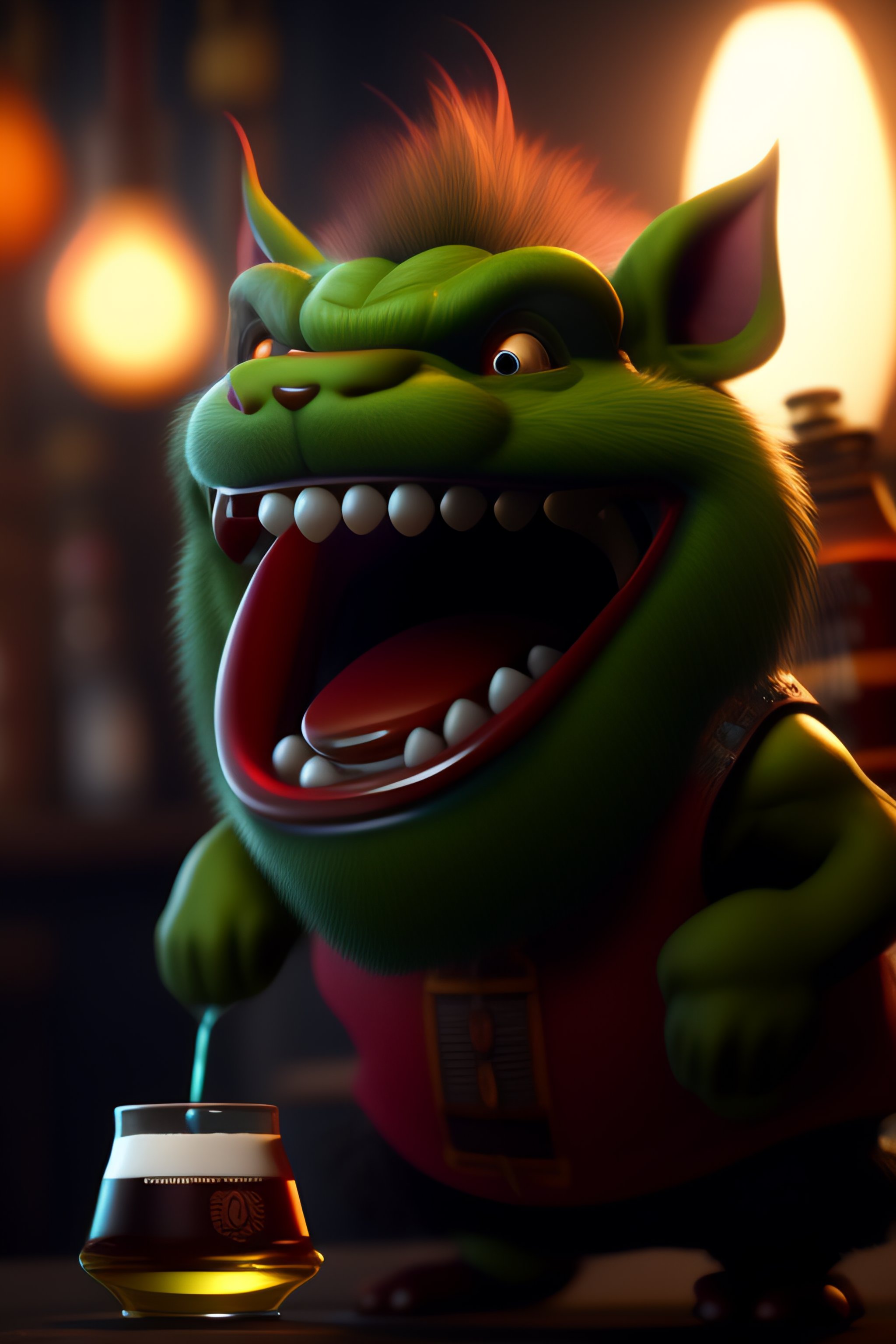 Lexica - An ugly, deformed troll, laughing in a drunken stupor as he ...