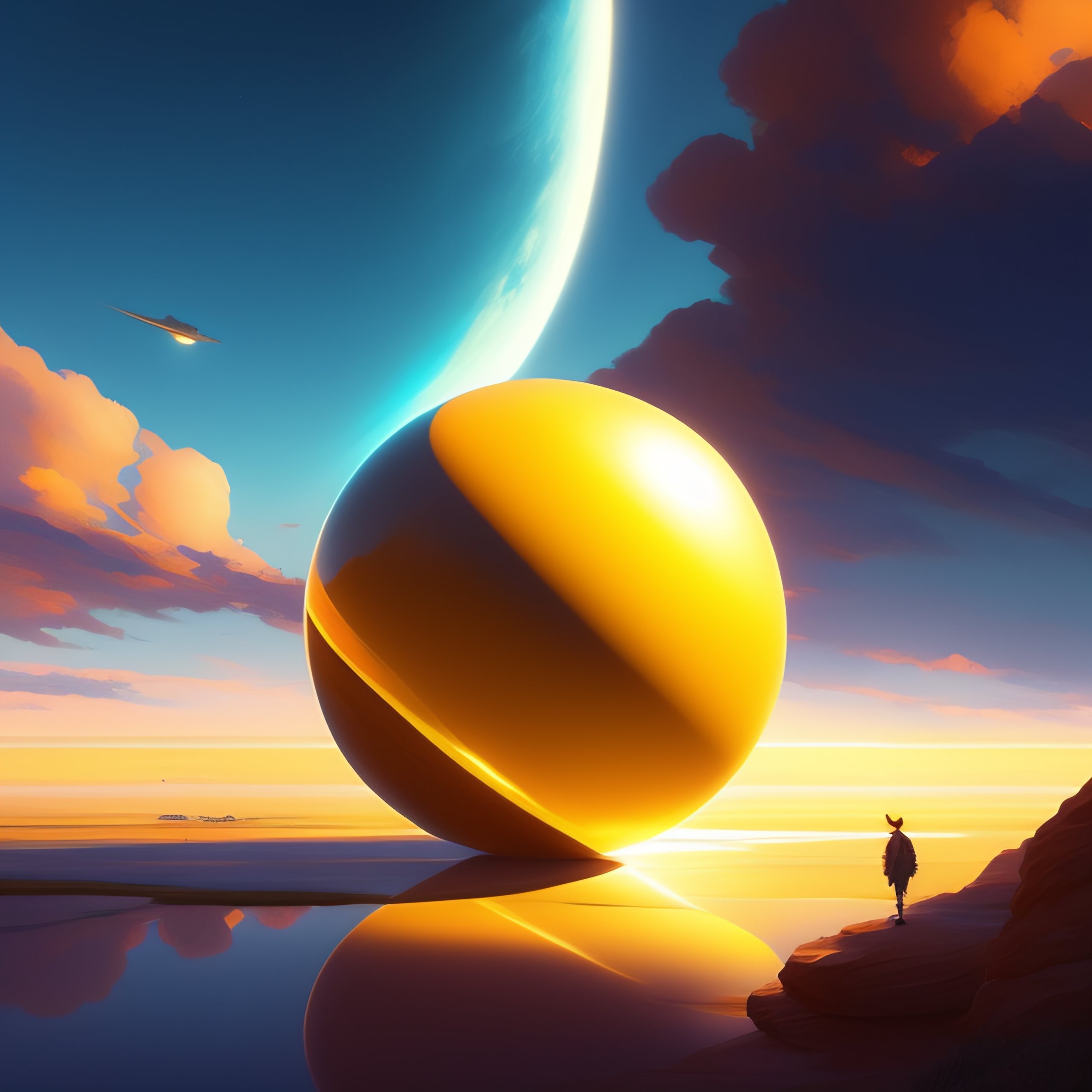 Lexica - Yellow orb floating in sky, behance hd by jesper ejsing, by ...