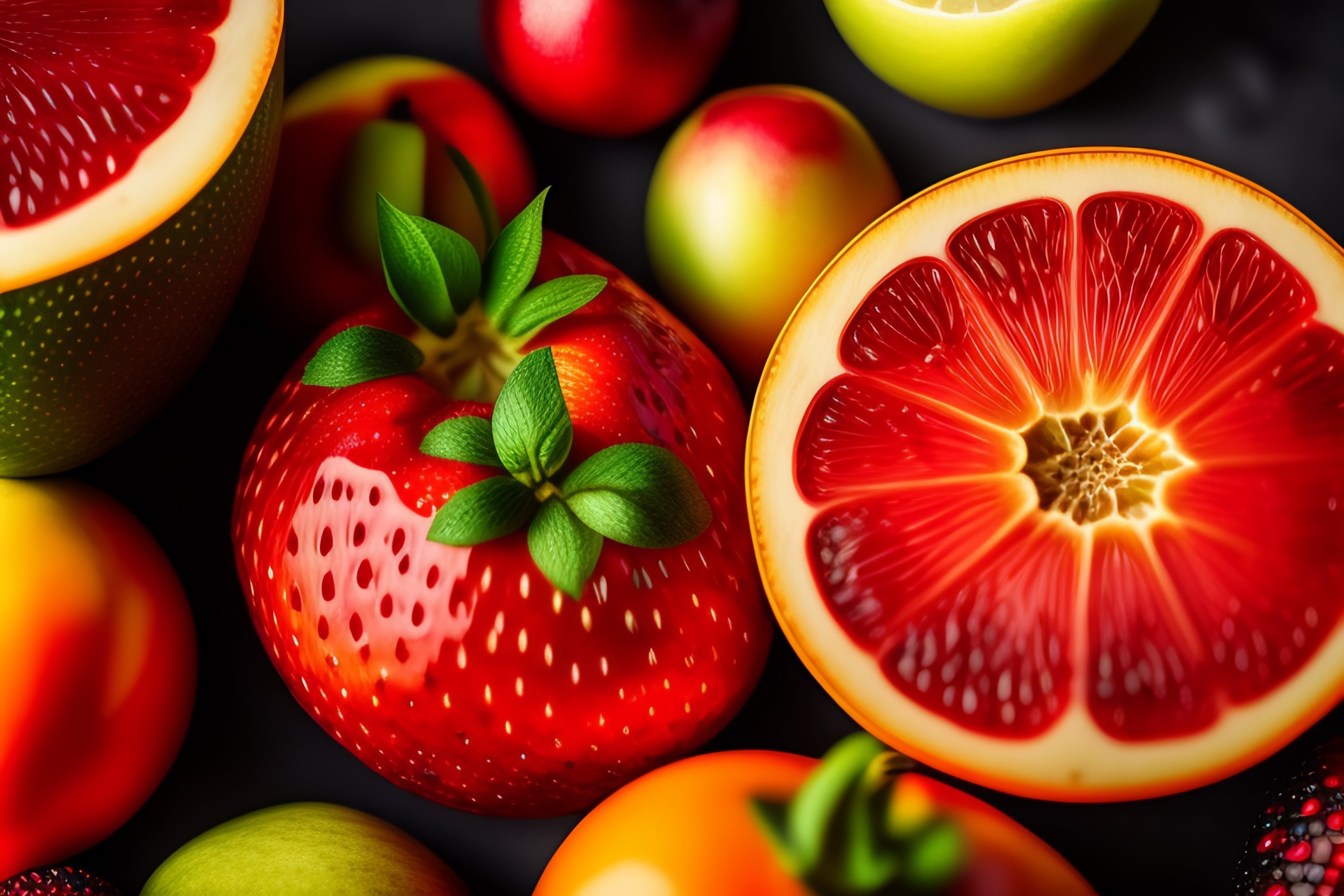 Lexica - Amazing pattern, delicious and juicy, fruits, food photography ...