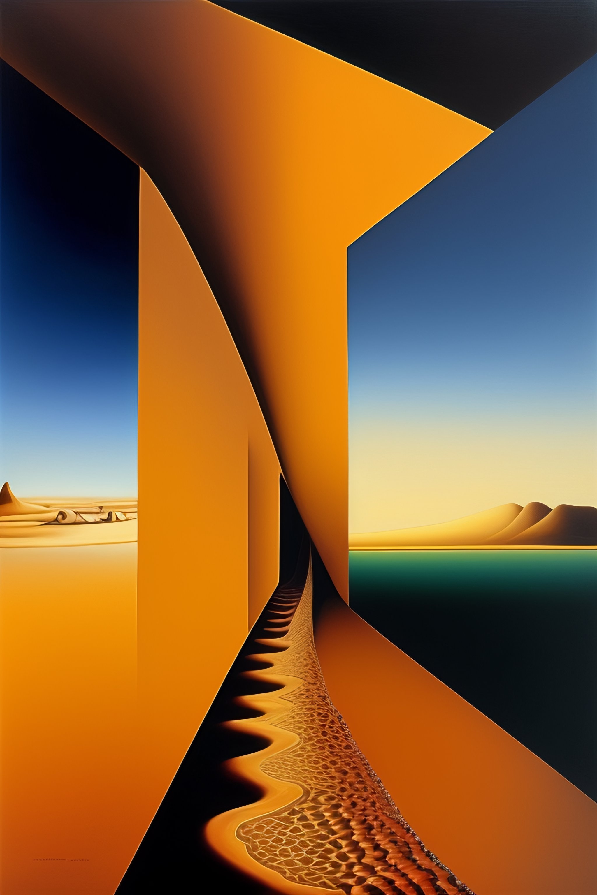 Lexica - High quality painting a narrow path to the goal, by Salvador Dali