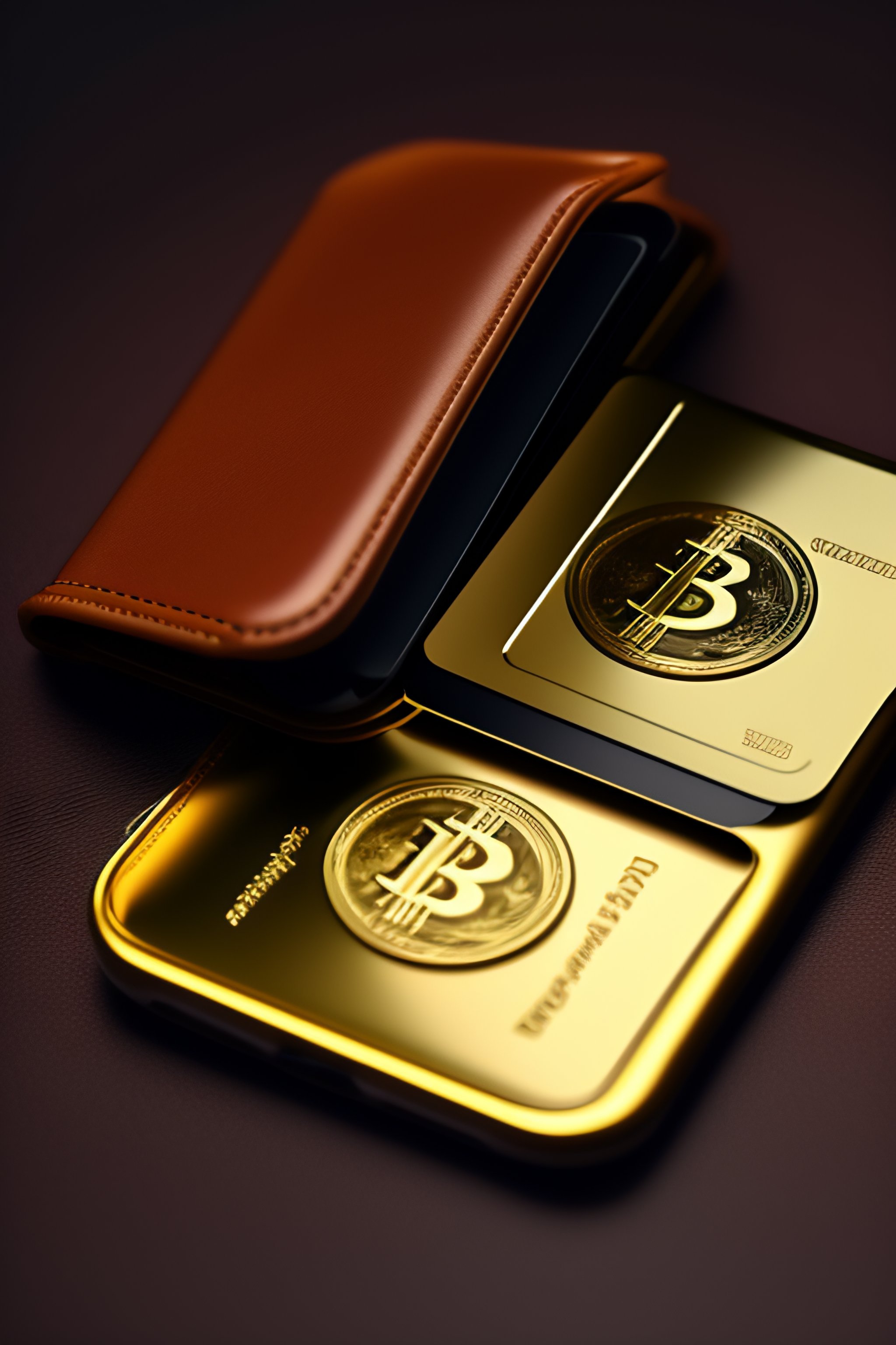 Lexica - Sleek, leather man's wallet floating around cyberspace with ...