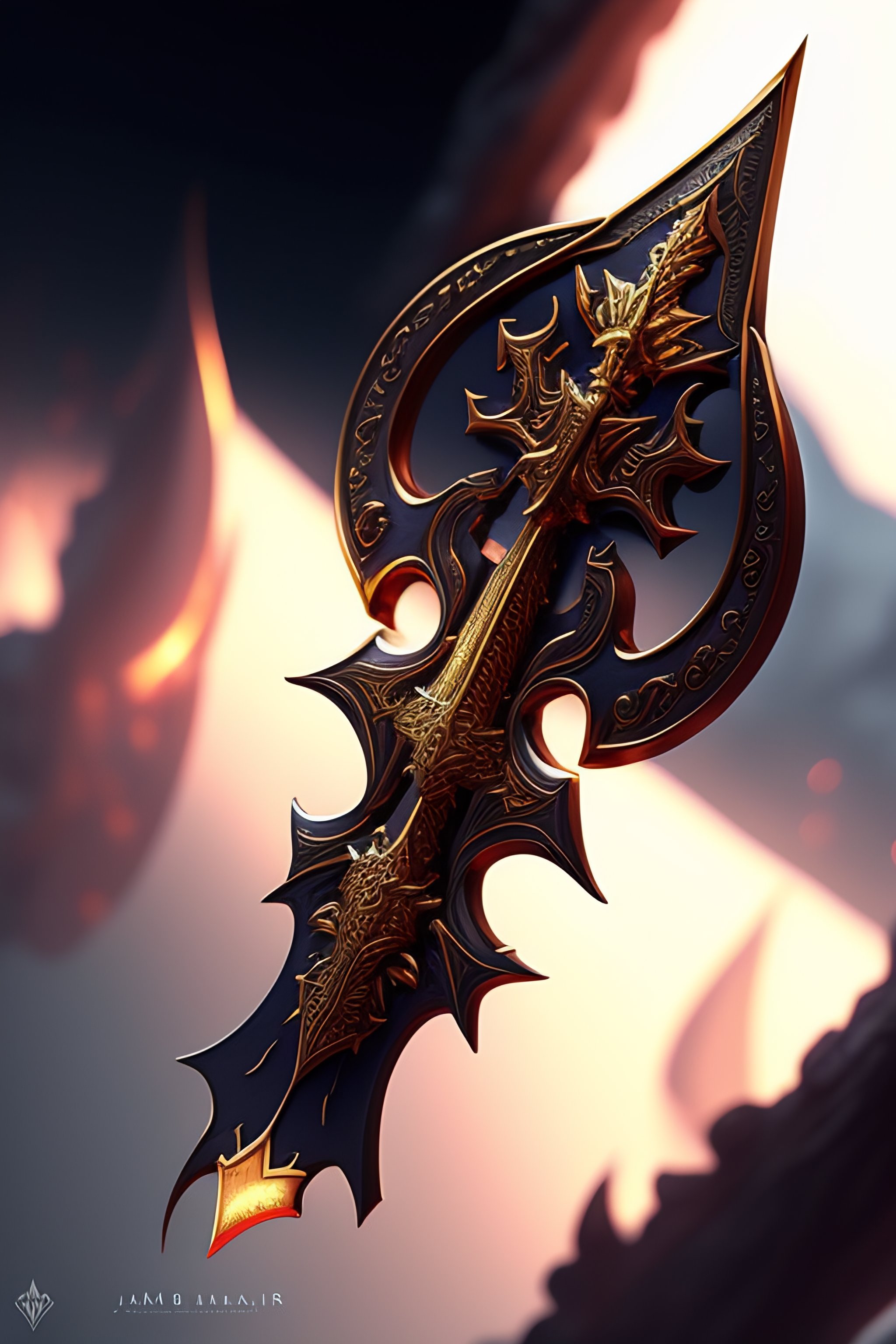 Lexica - Dnd weapon on a light background, dark heavy flail and ...