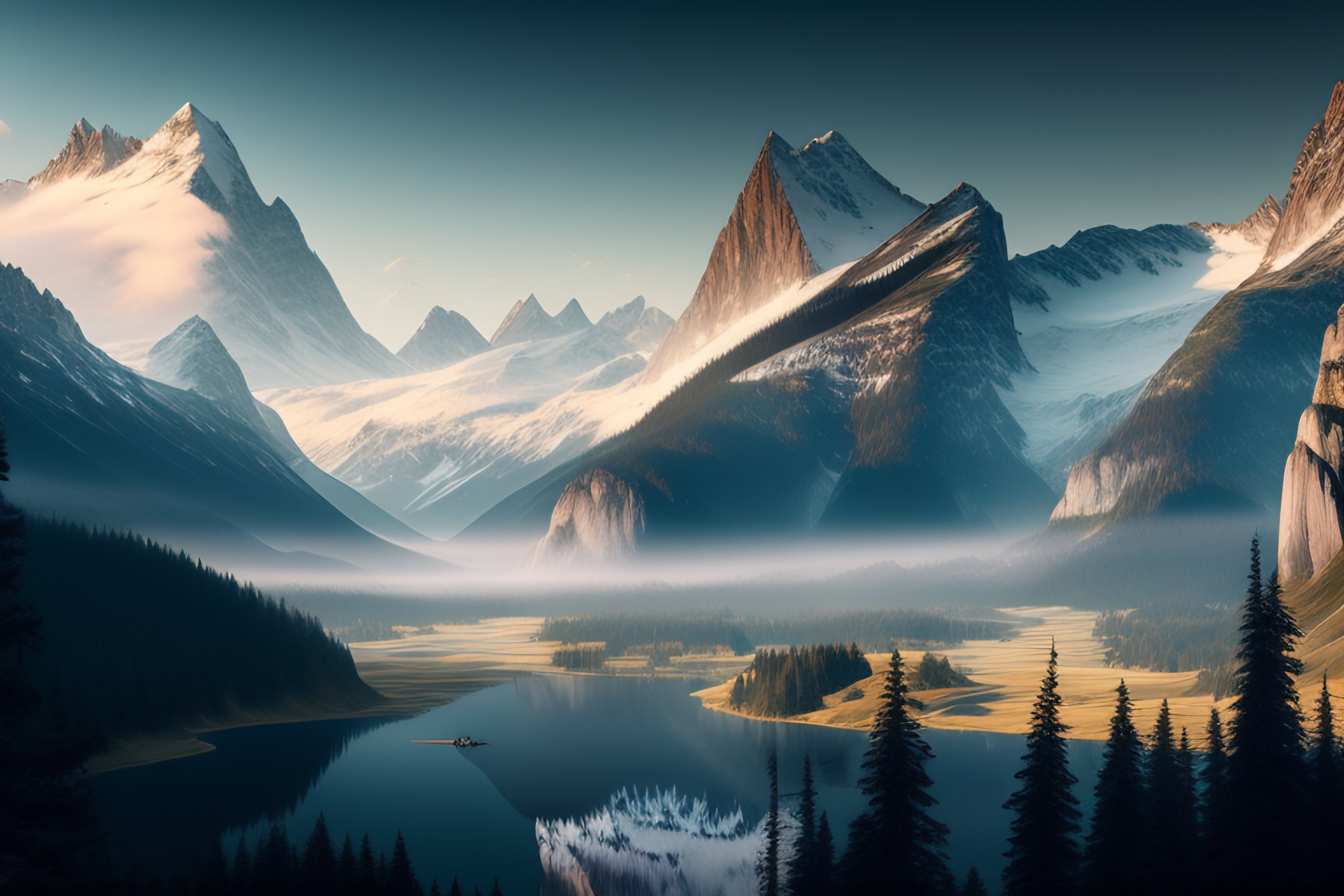 Lexica - A beautiful and highly detailed matte painting of the cascade ...