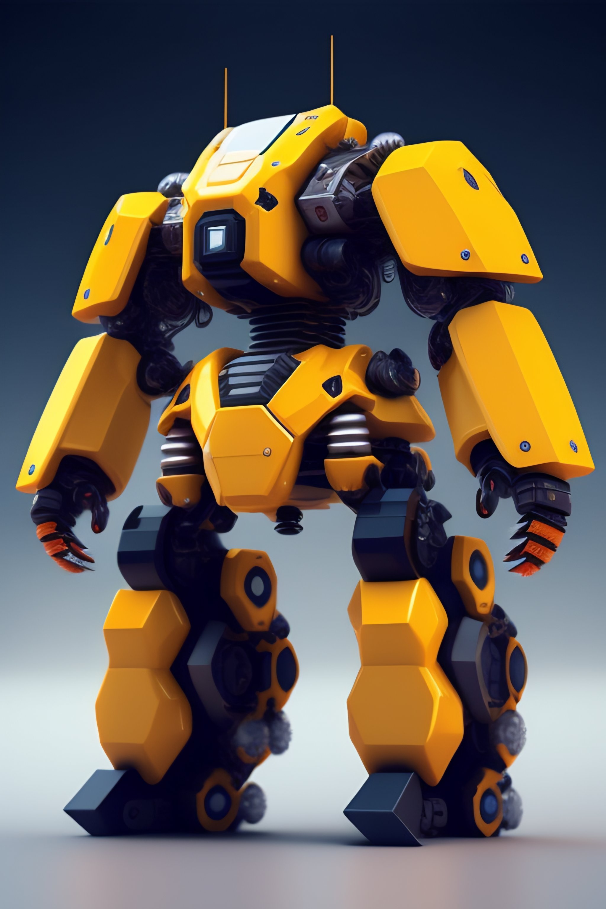 Lexica - Walking mech robot with hexagonal weapons
