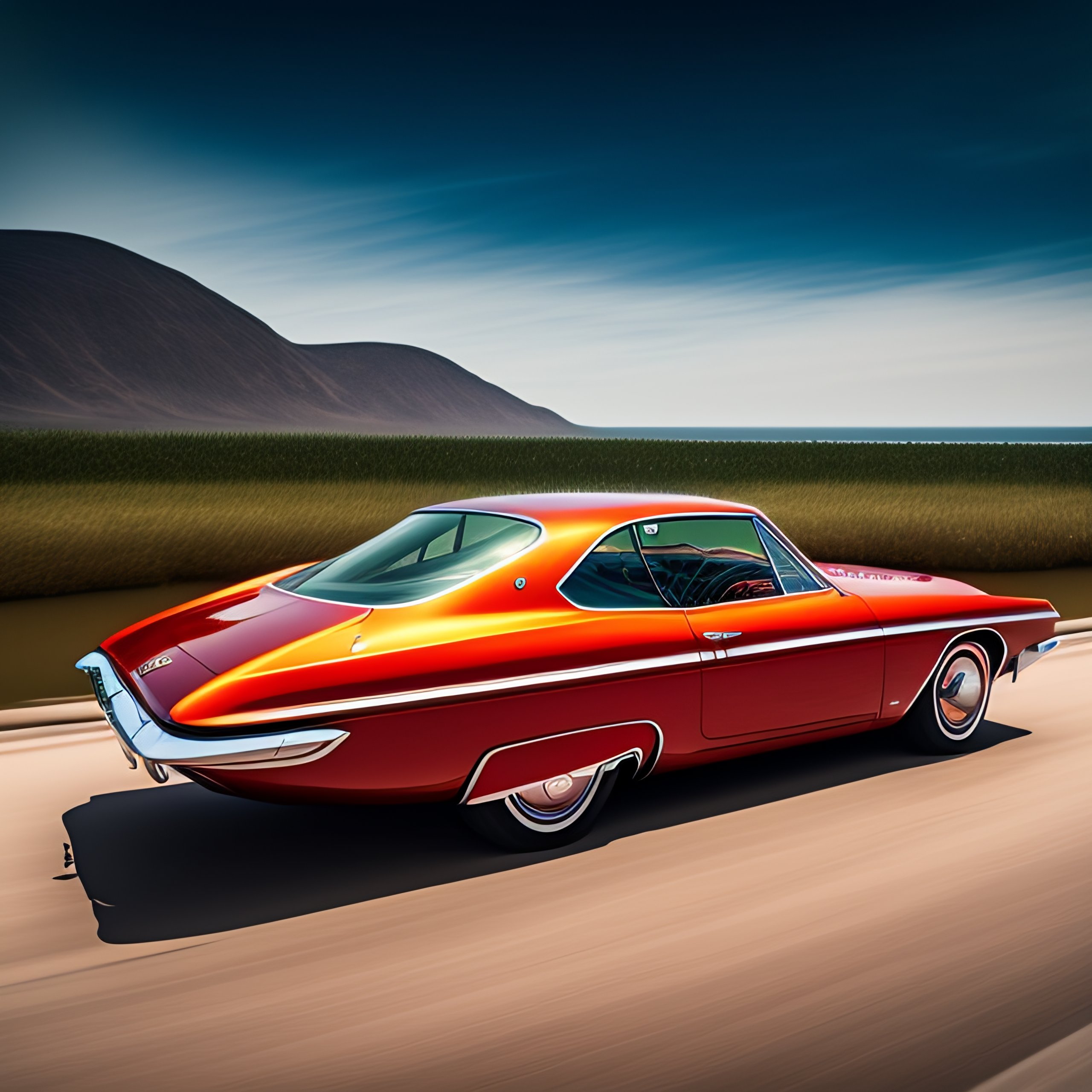 Lexica - 60s car, seen from behind