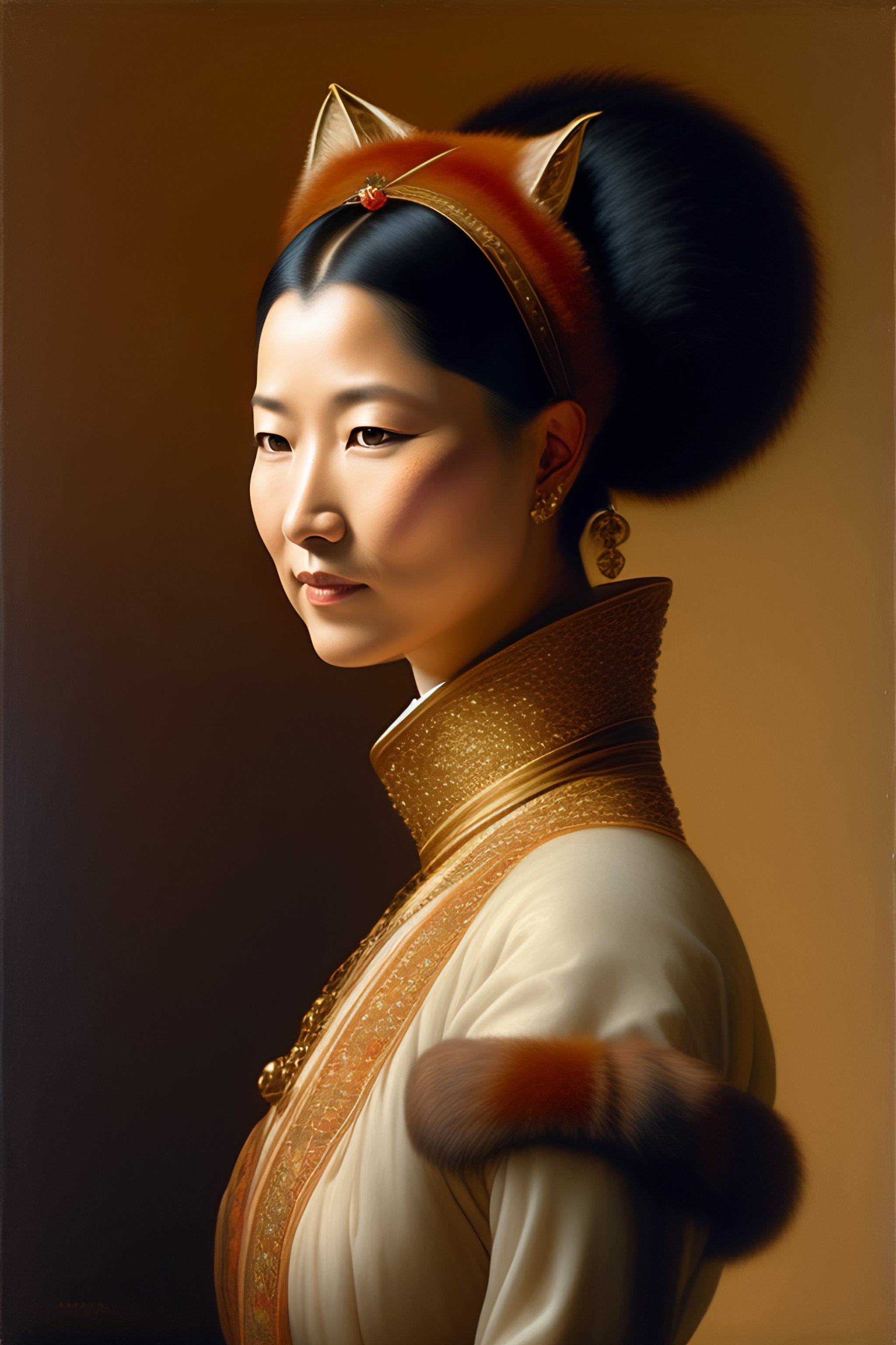 Lexica - Fox-faced woman with tail and fur