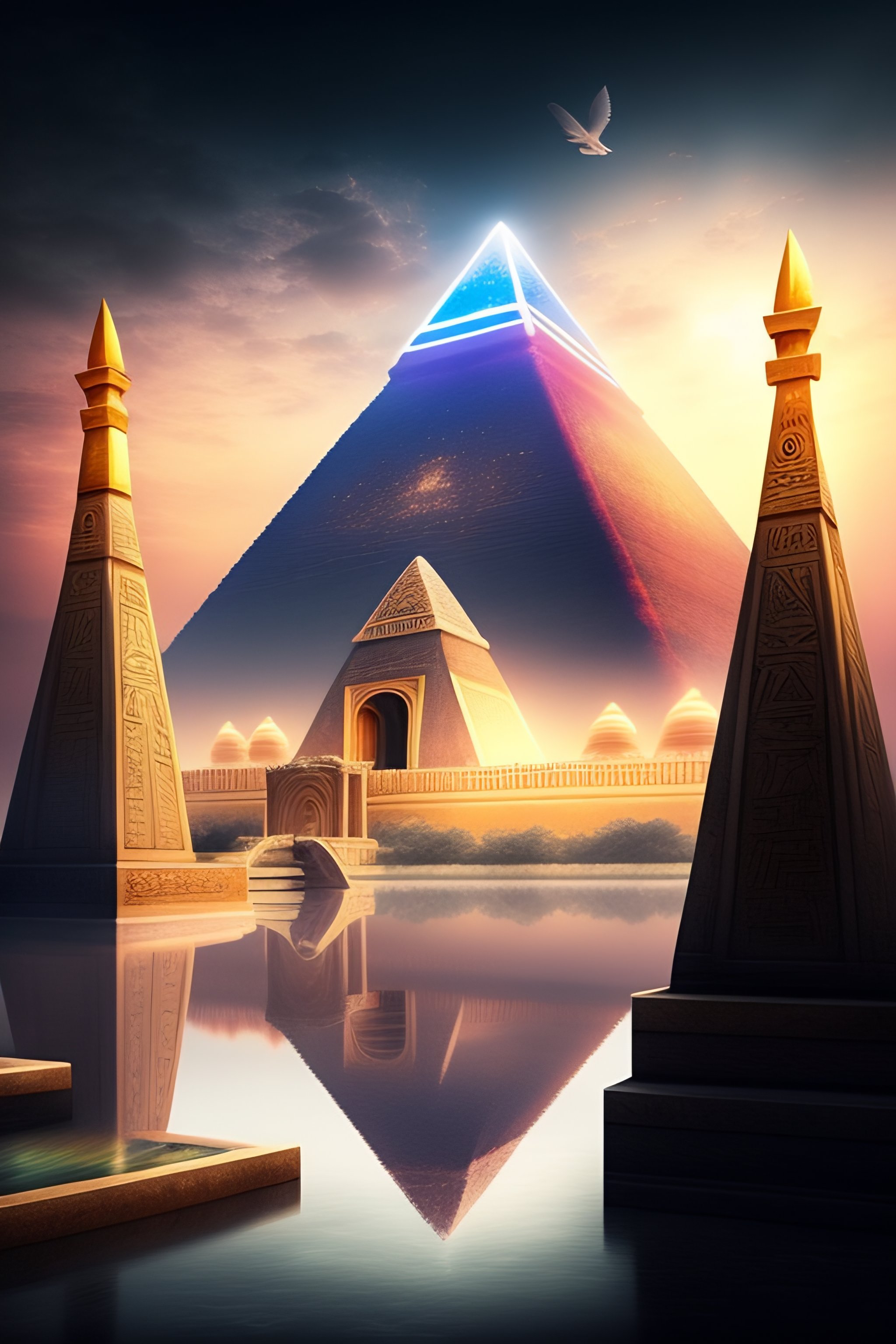 Lexica - A very distant view of one single white glowing magical great ...