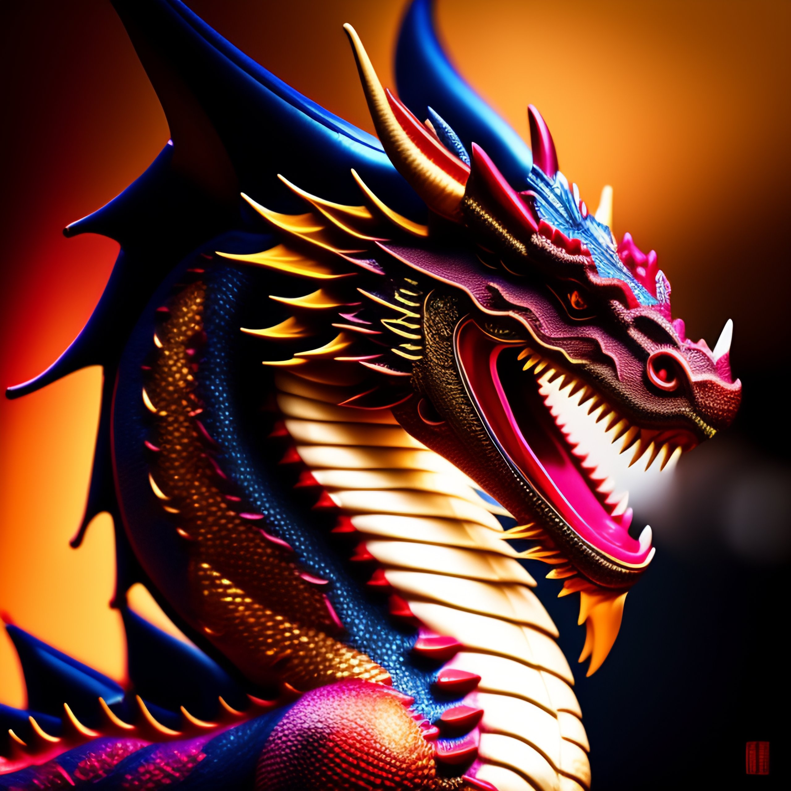 Lexica - Portrait of a china dragon, sharp