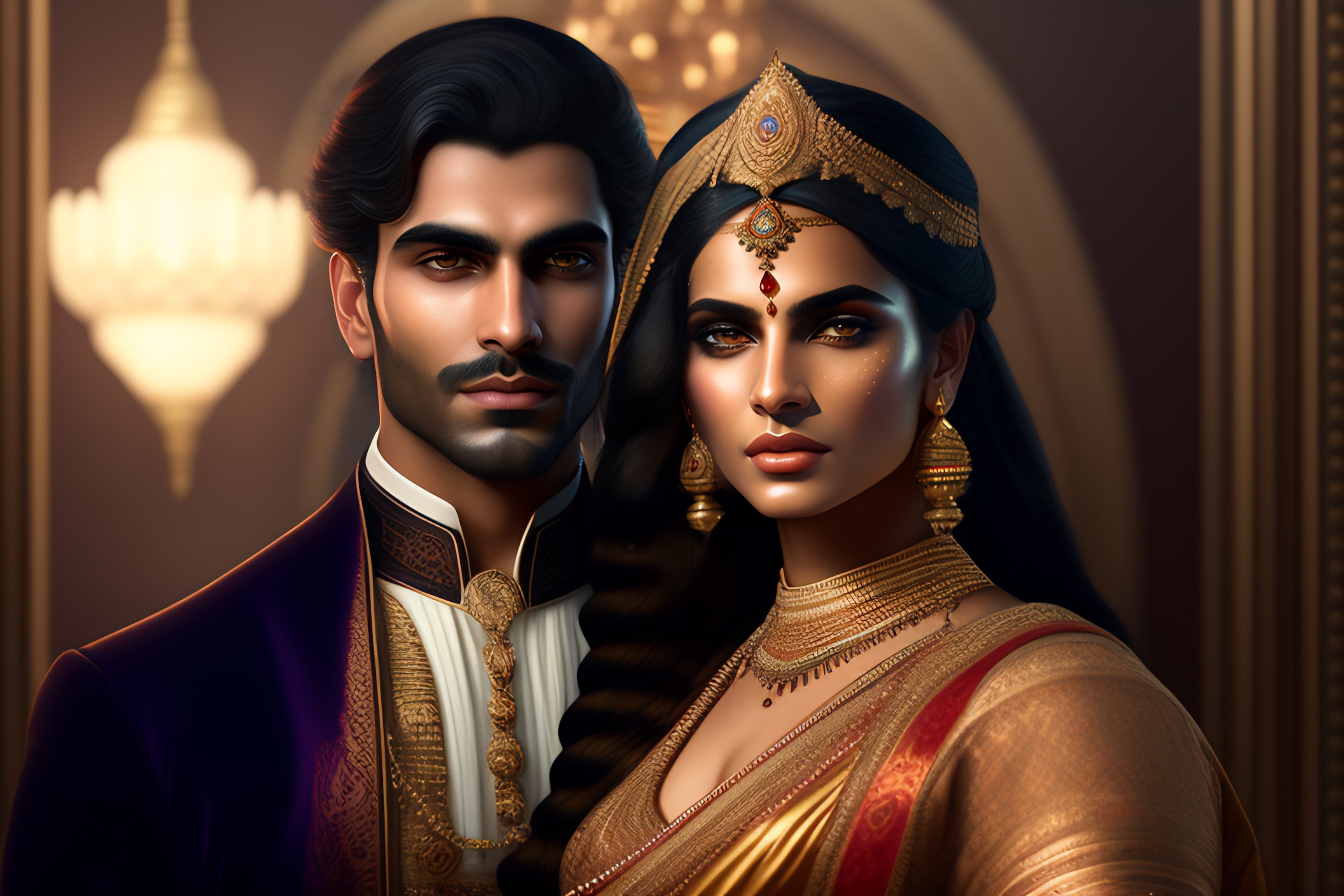 Lexica - A portrait of handsome young male indo-persian satan and his ...