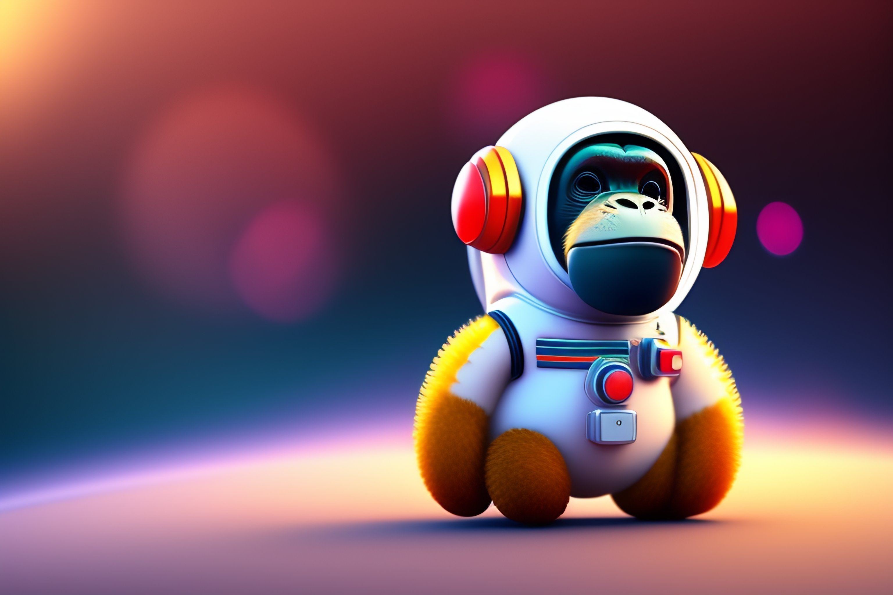 Lexica - One astronaut monkey, cute, 3D animation, 3D cartoon, white ...