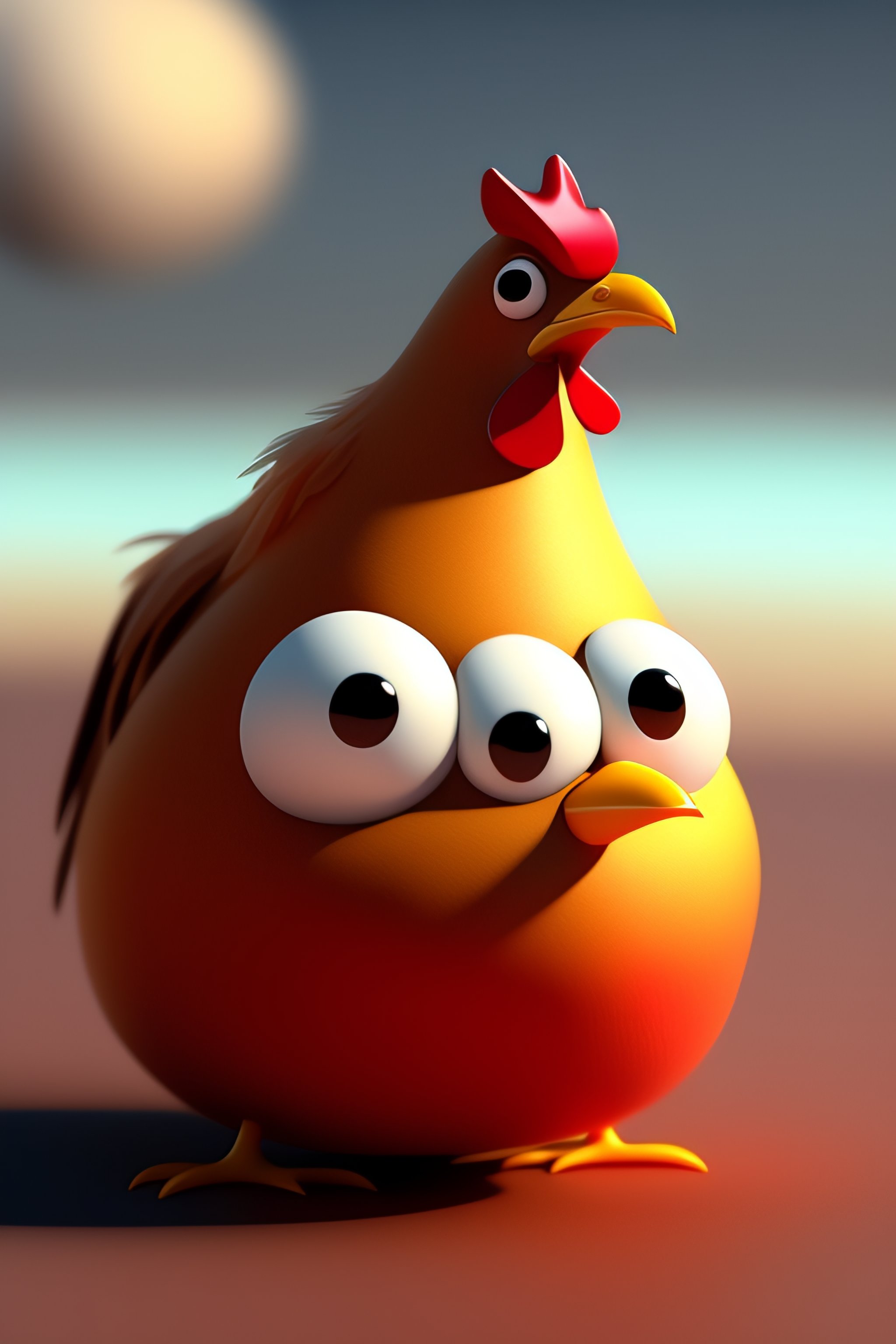 Lexica - Stupid Chicken. 3D Cartoon