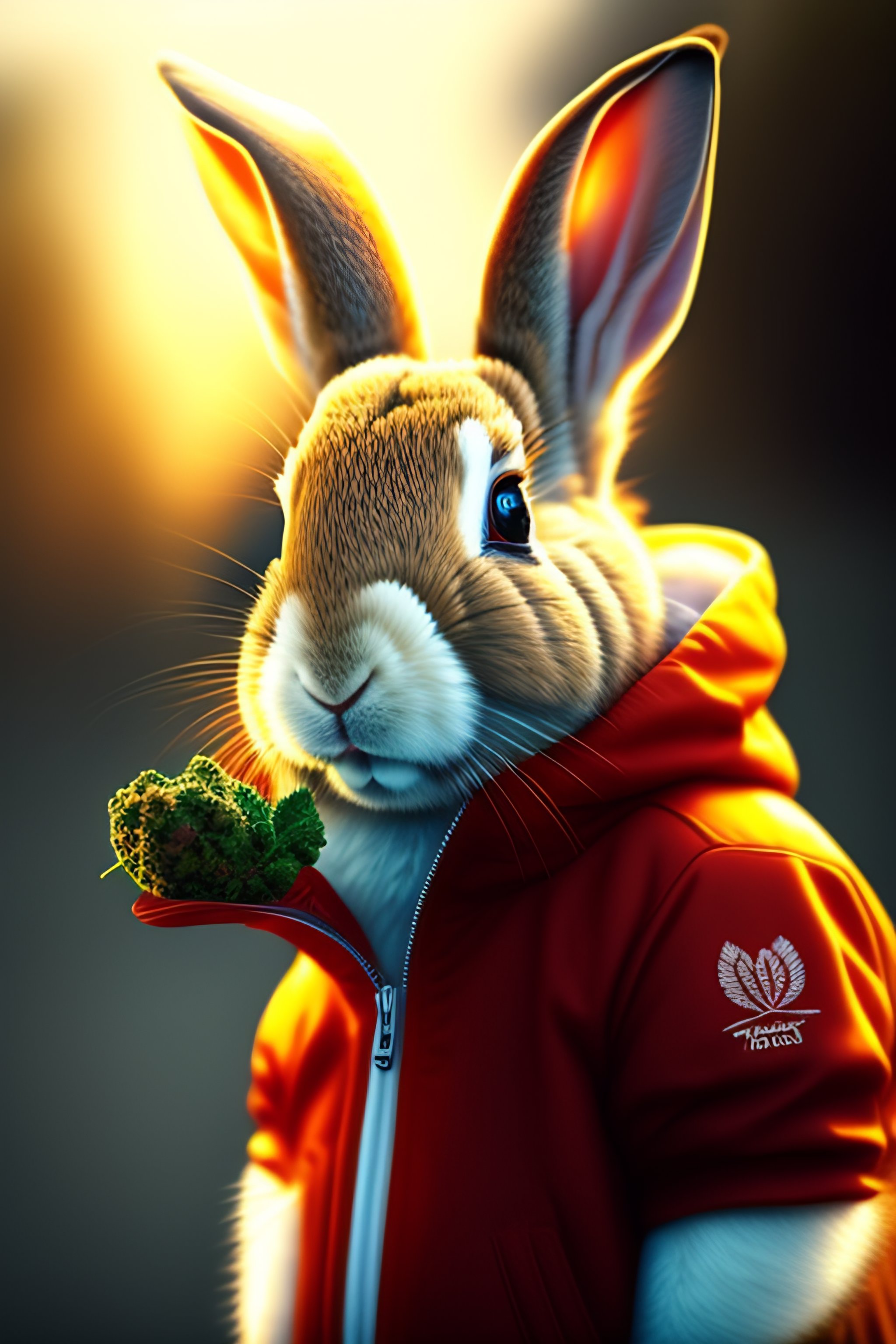 Lexica - A rabbit with a joint in his mouth saying "Nina I love you" he ...