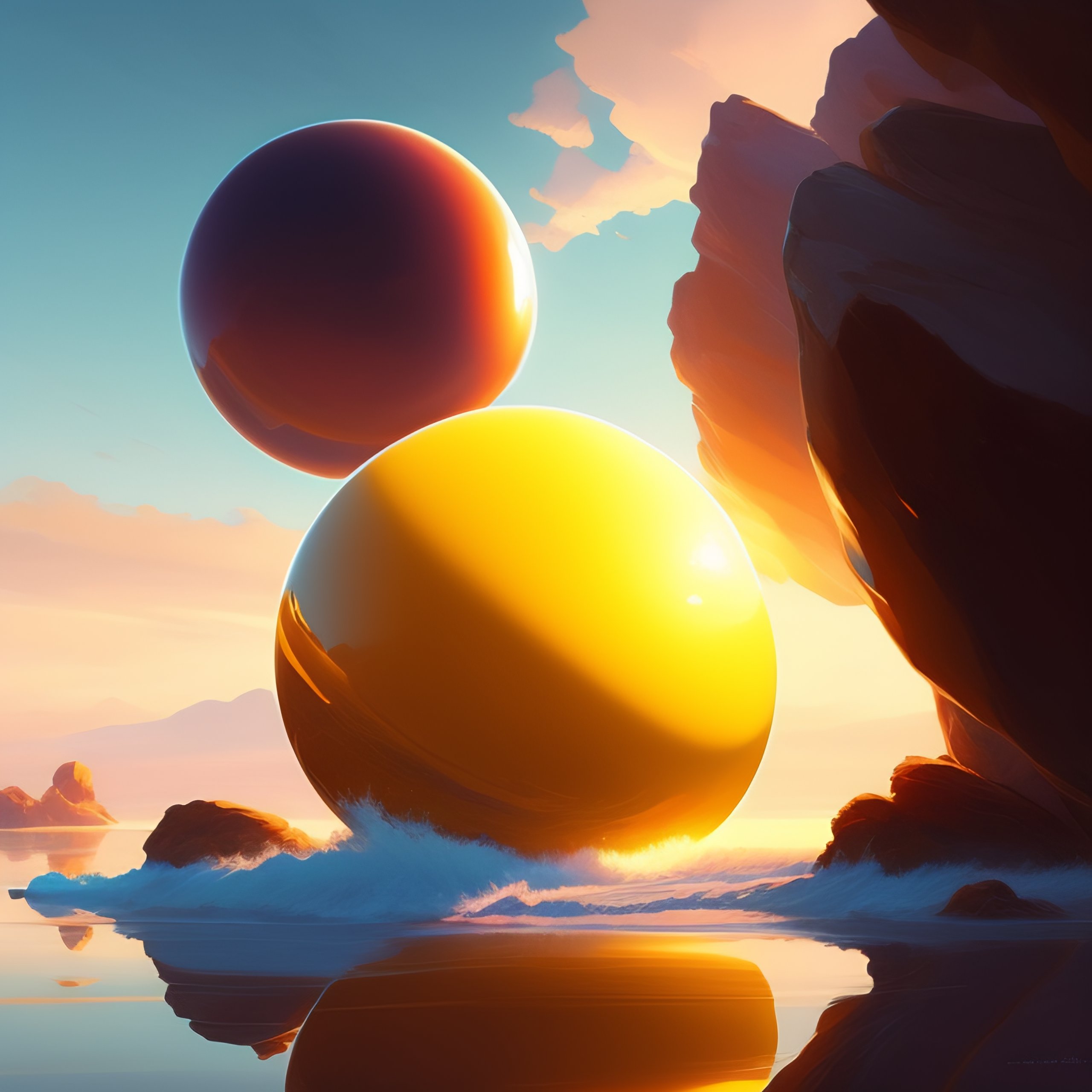 Lexica - Yellow orb floating in sky, behance hd by jesper ejsing, by ...