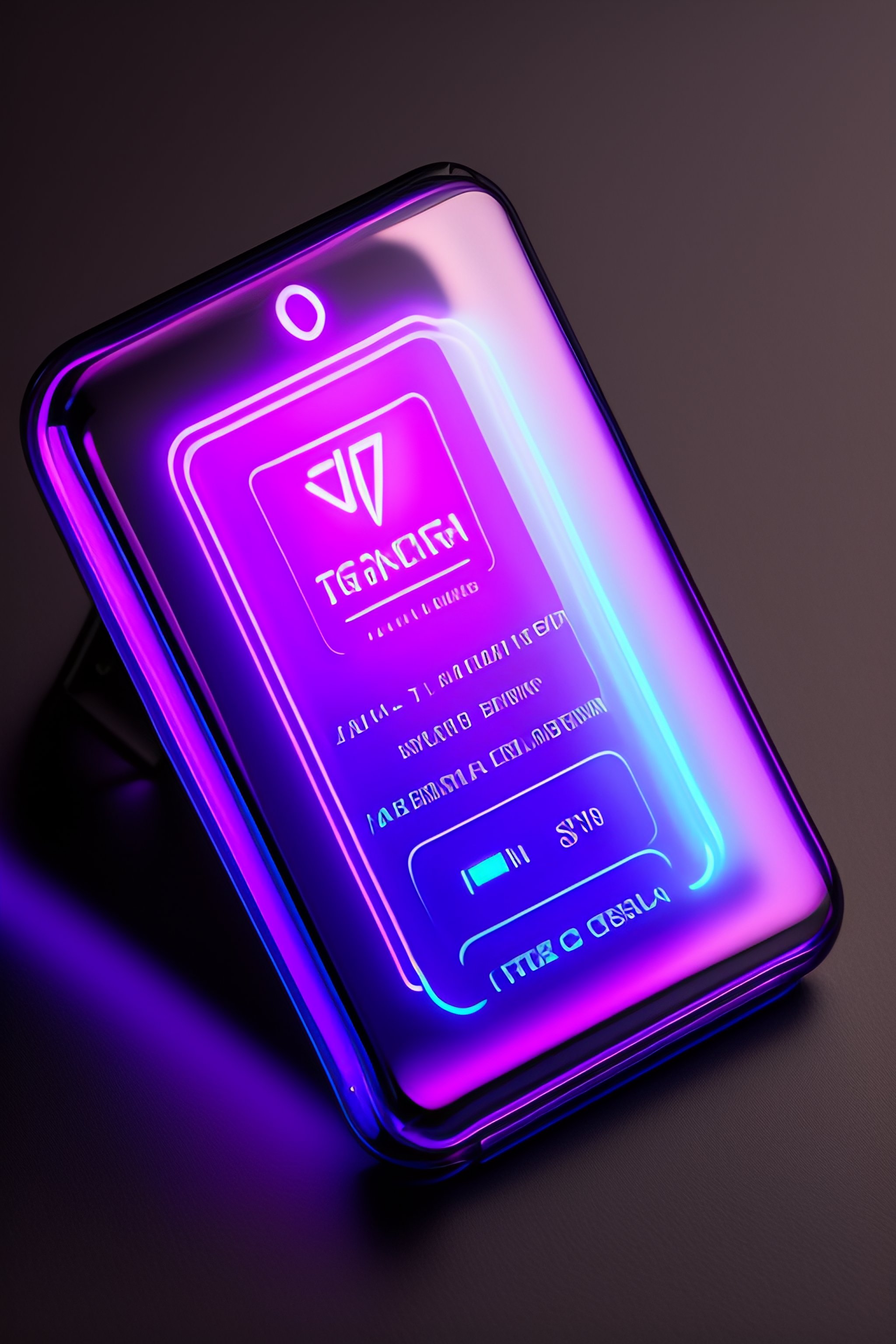 Lexica - One Floating and rotating access card made of neon purple ...