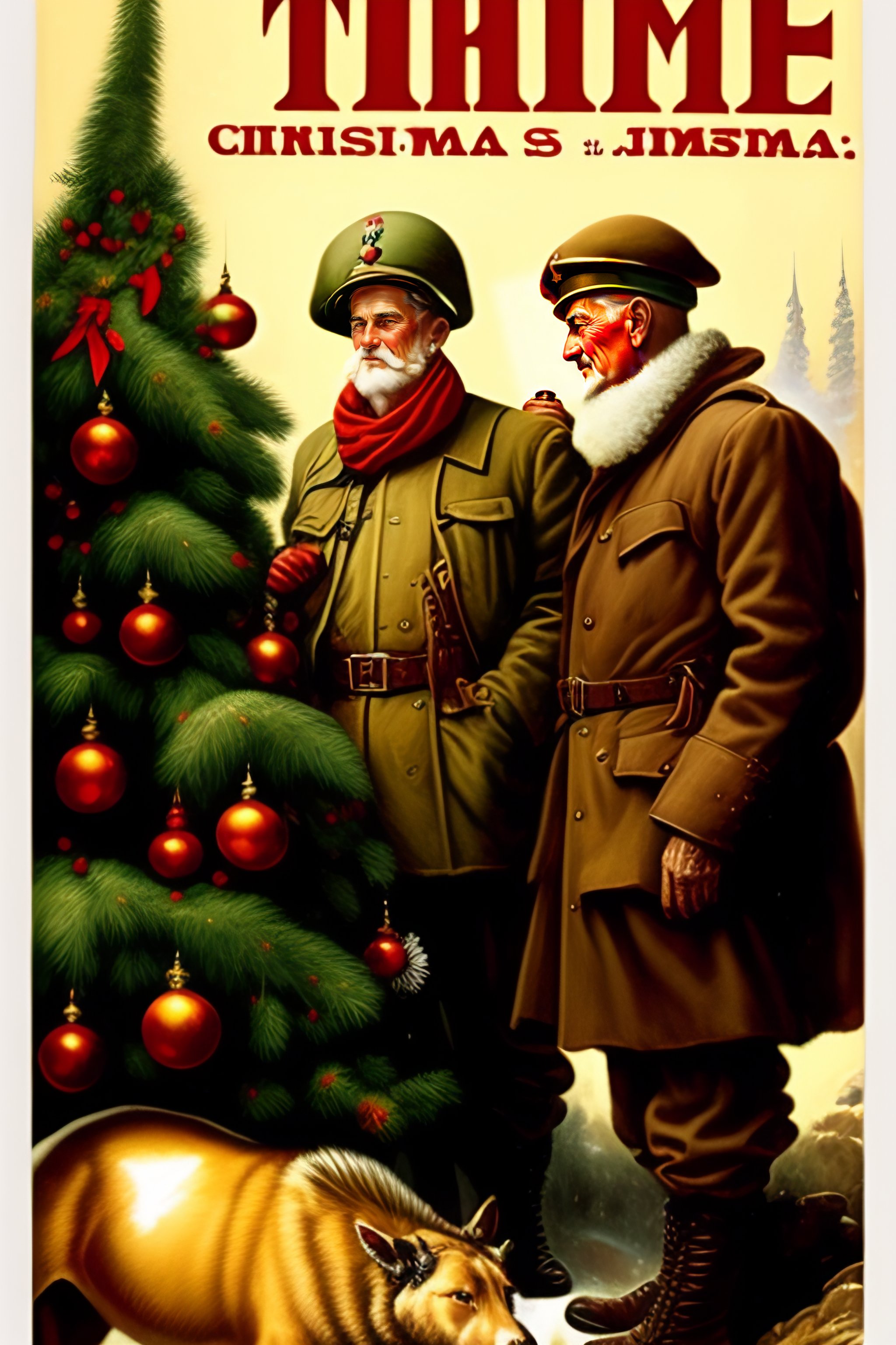Lexica - Wwii us soldiers celebrating chritmas day, with trhee old wise ...