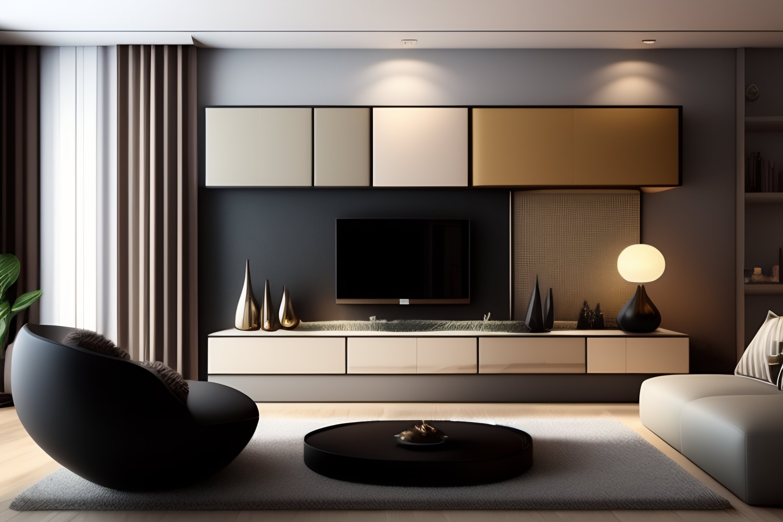 Lexica - A basic living room with neutral colors in a cartoon style