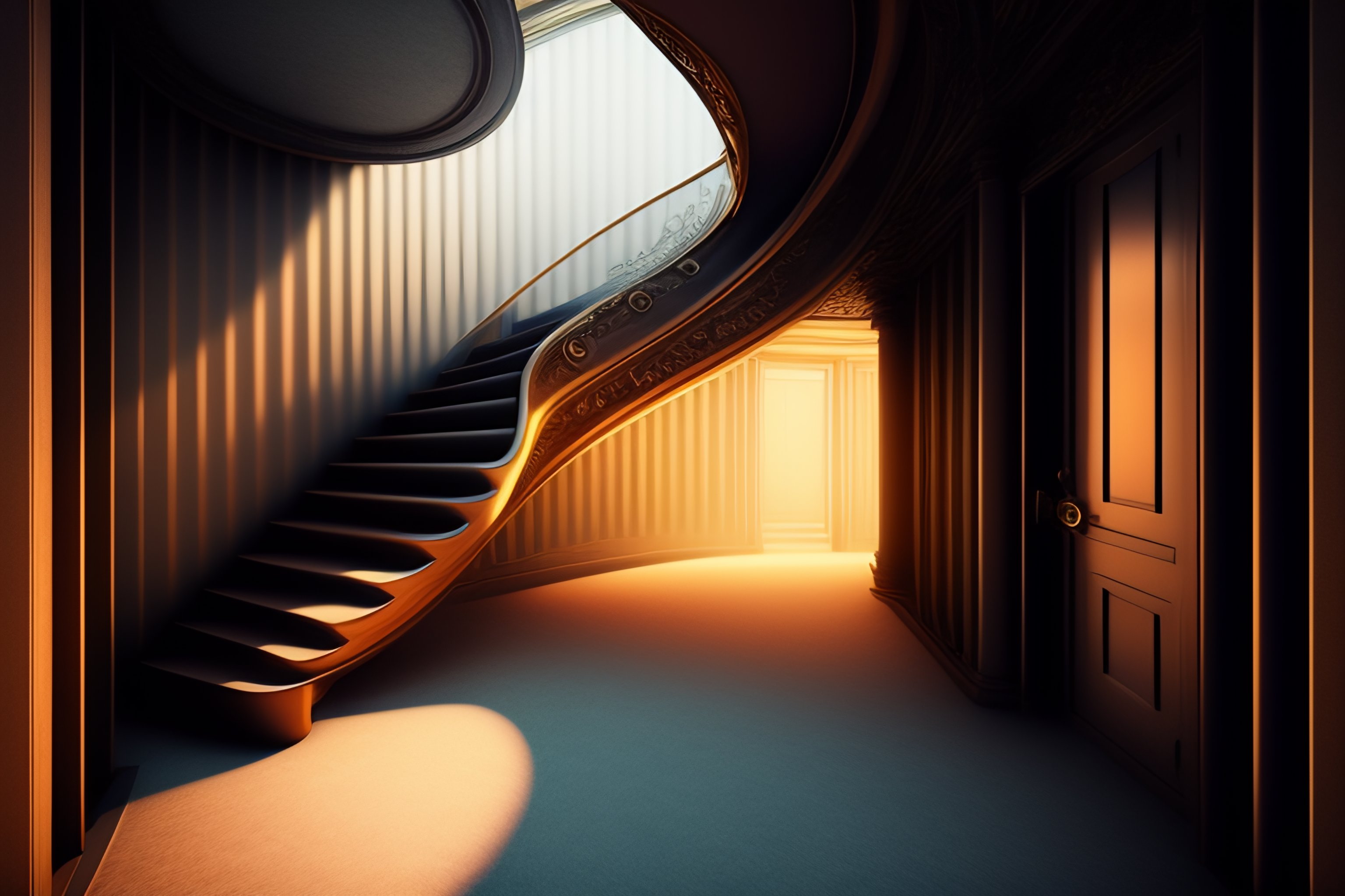 Lexica - Stairs lead down into the depths. you see a corridor with many ...