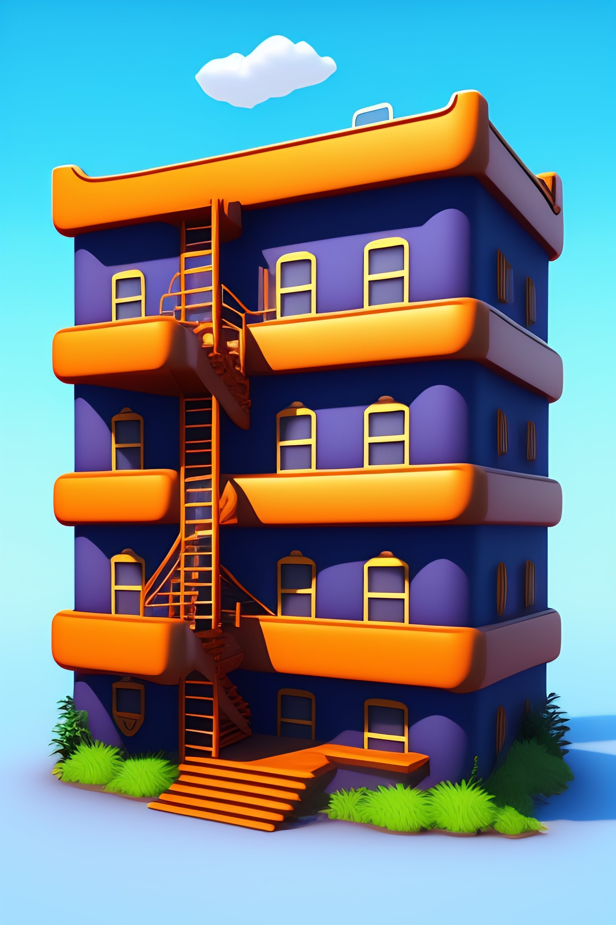 Lexica - 3d stylized little game building factory