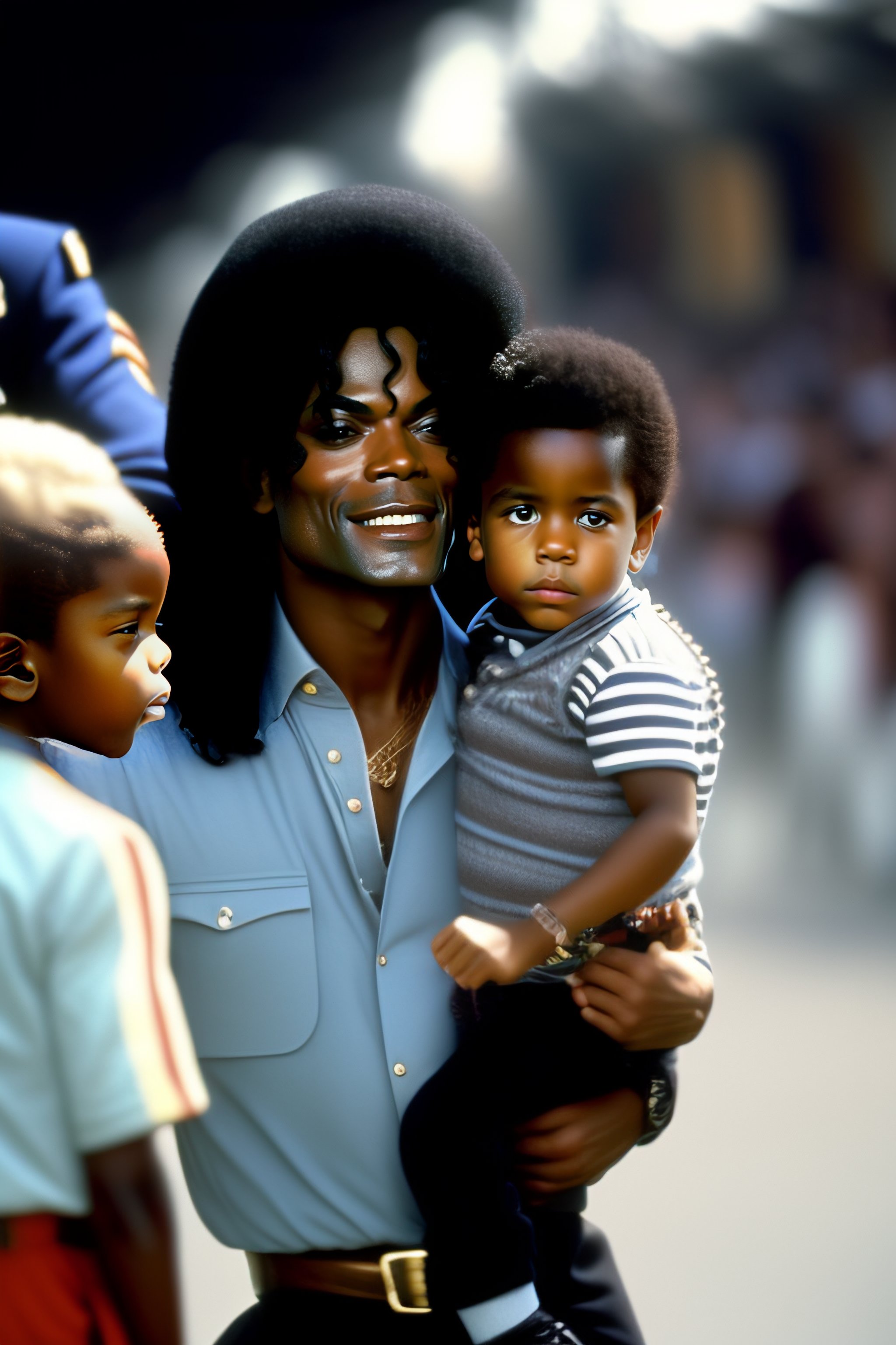 Lexica - Michael Jackson carrying a little kid