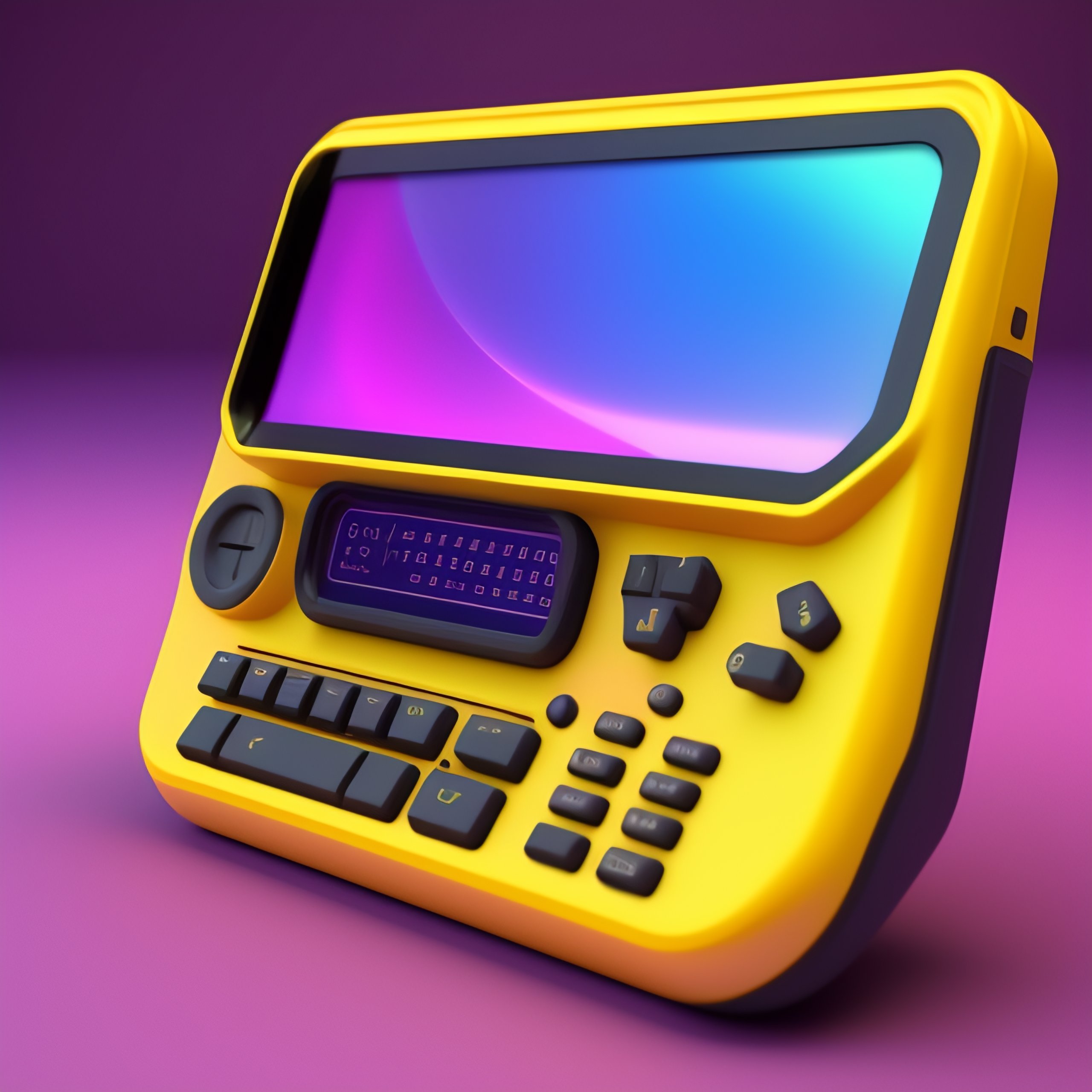 Lexica - Vintage personal handheld computer device, 1990s, c4d render ...