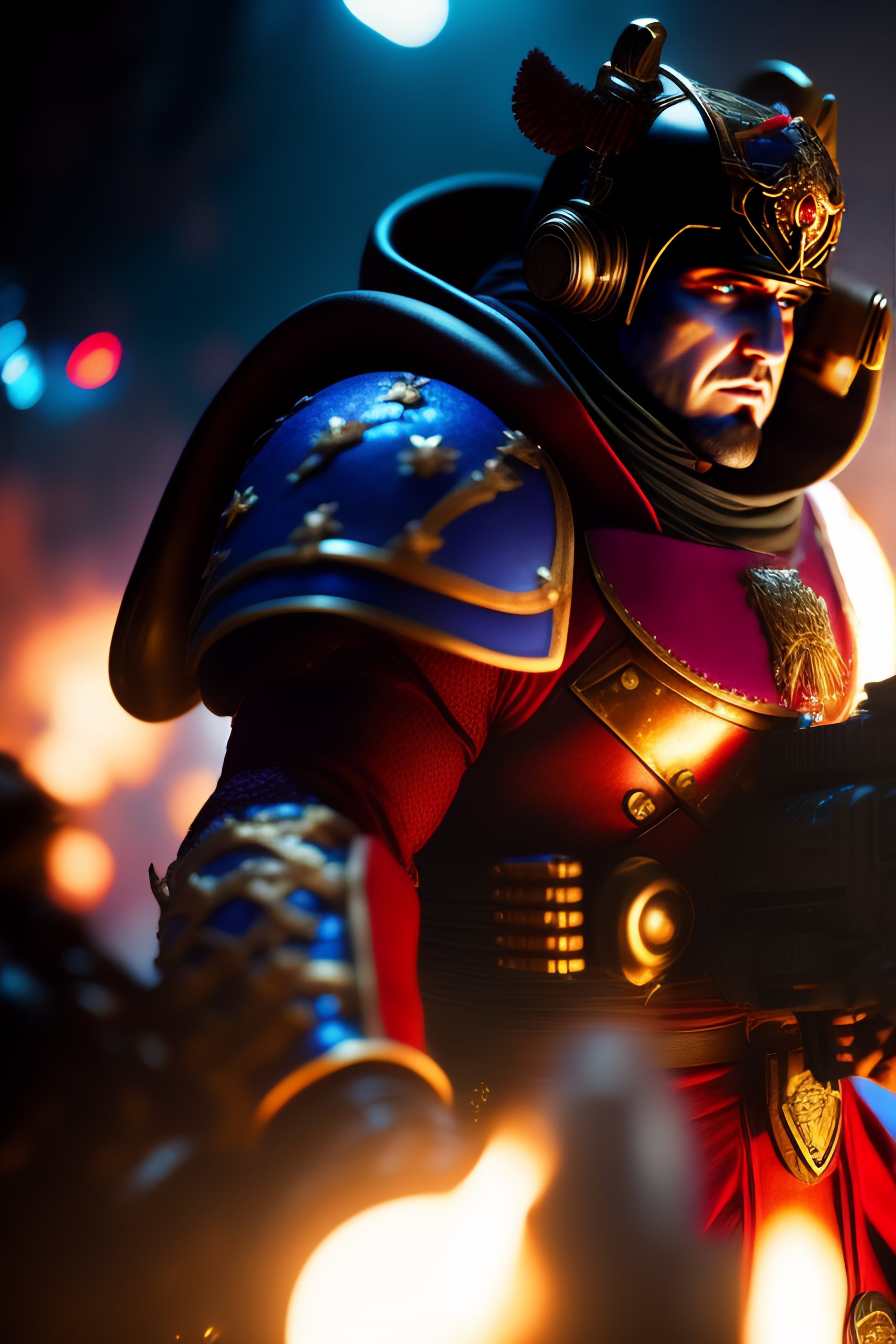 Lexica - Action shot from a warhammer 40k movie directed by James Gunn