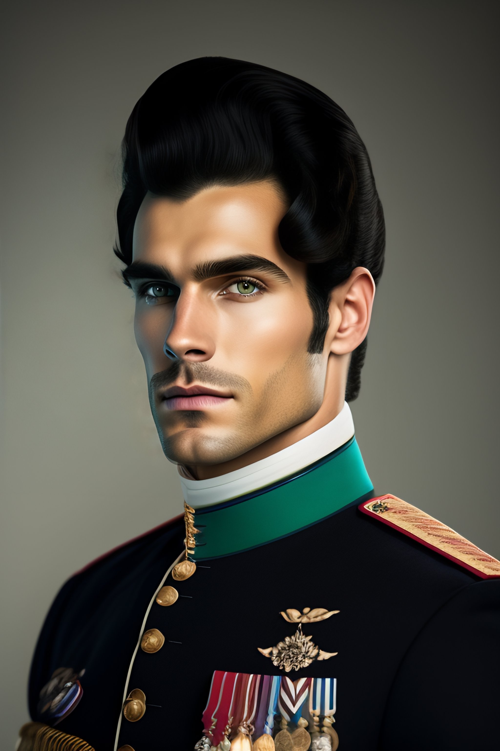 Lexica - Portrait handsome caucasian man in military uniform 18th ...