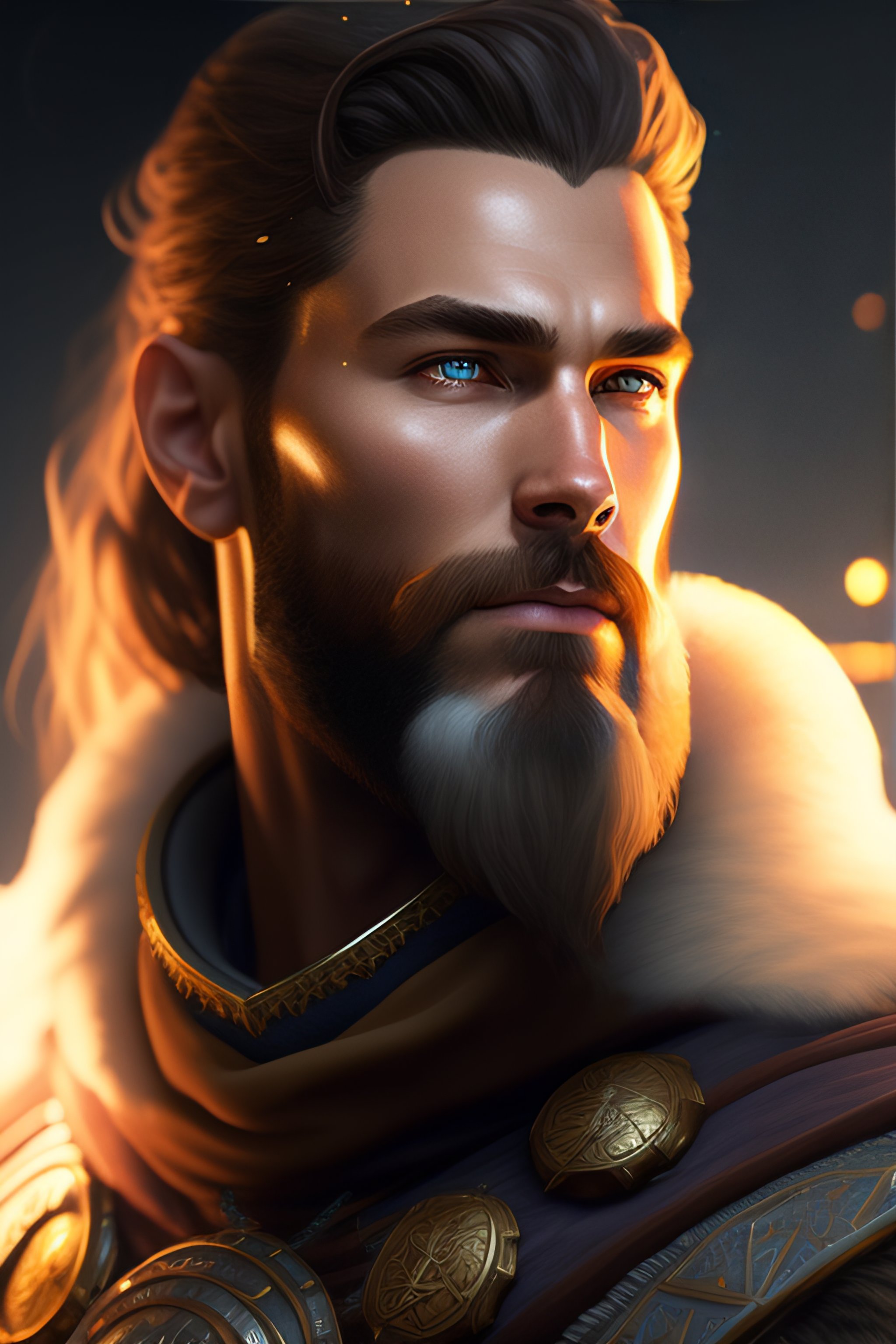 Lexica - Portrait of a Viking man in power armor, in space, ultra ...