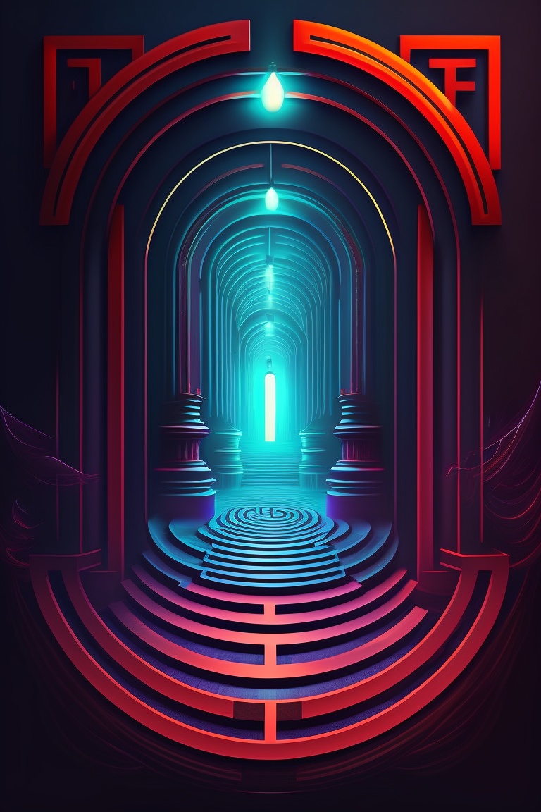 Lexica - Cover: Mysterious labyrinth symbolizes complex secrets. Dark ...