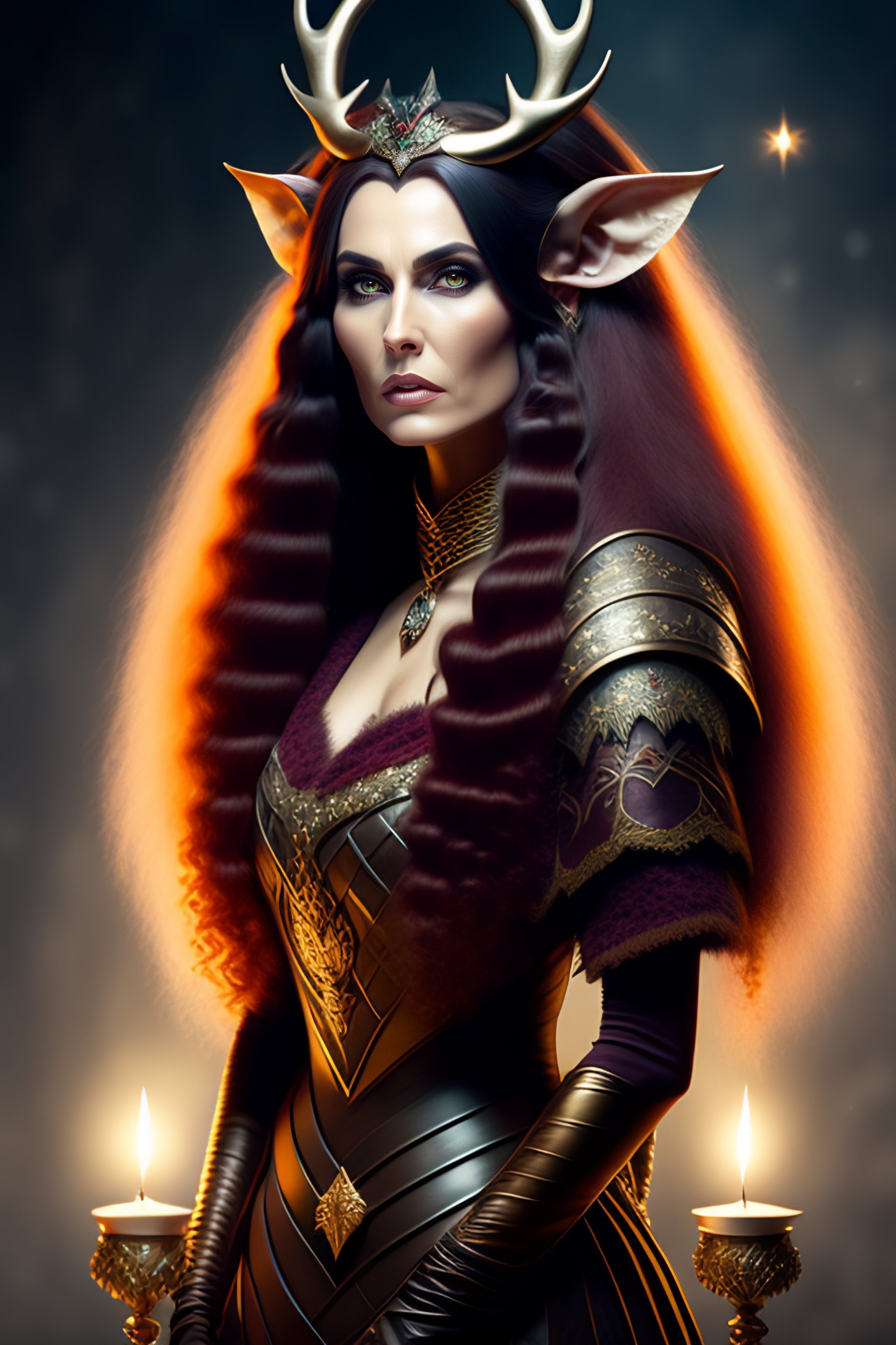 Lexica - Woman with long rosette hair, cubby, long skinny face, big ...