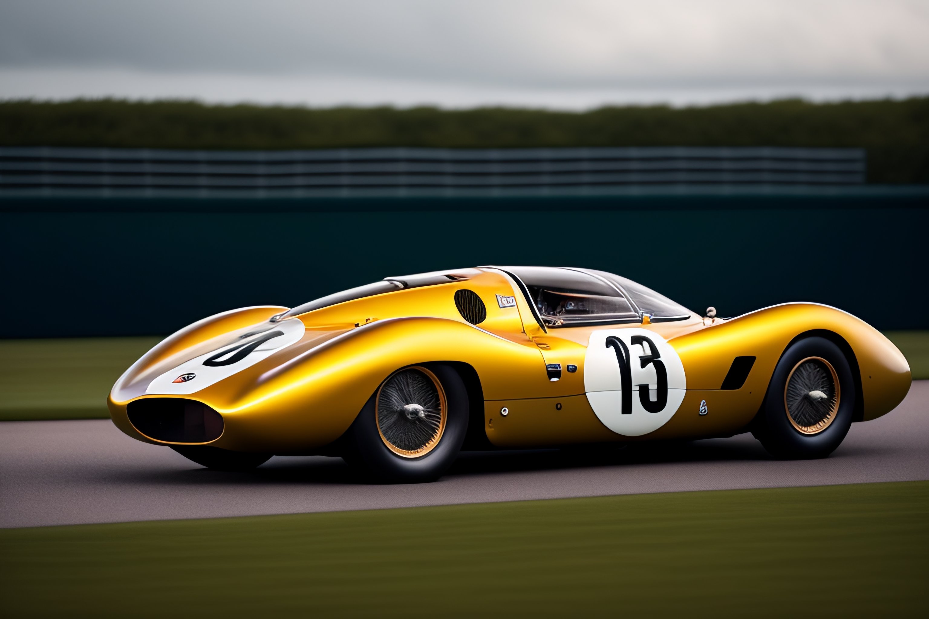Lexica - A rear shot of a Bugatti 1966 prototype race car at le mans
