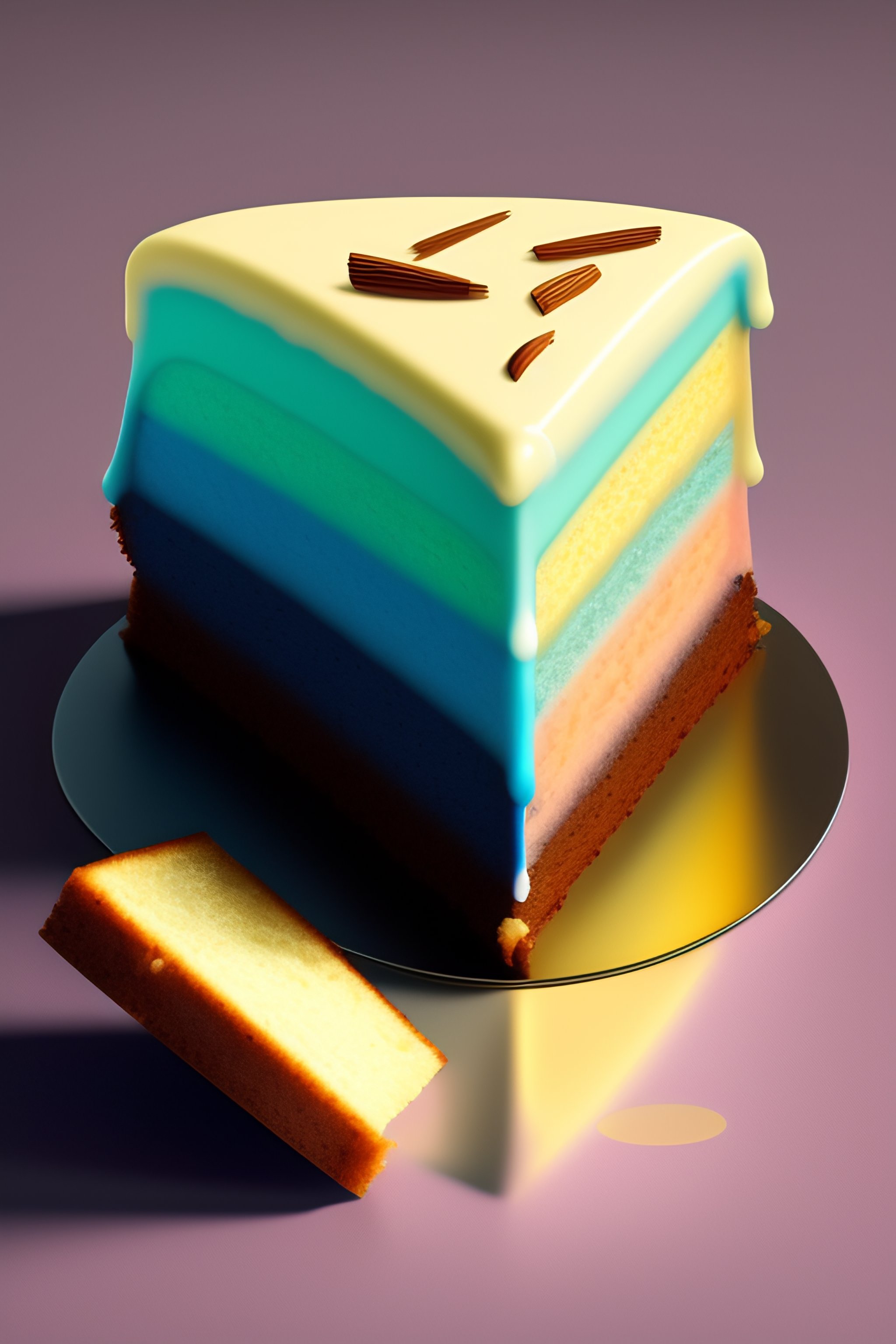 Lexica - A slice of cake in a corner and lines and arrows on the sides