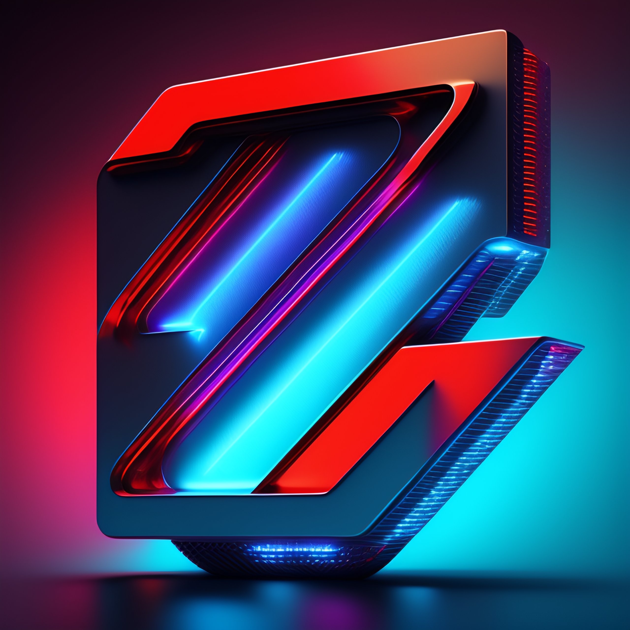 Lexica - The letter "z" made of metal cyberpunk futuristic holographic ...
