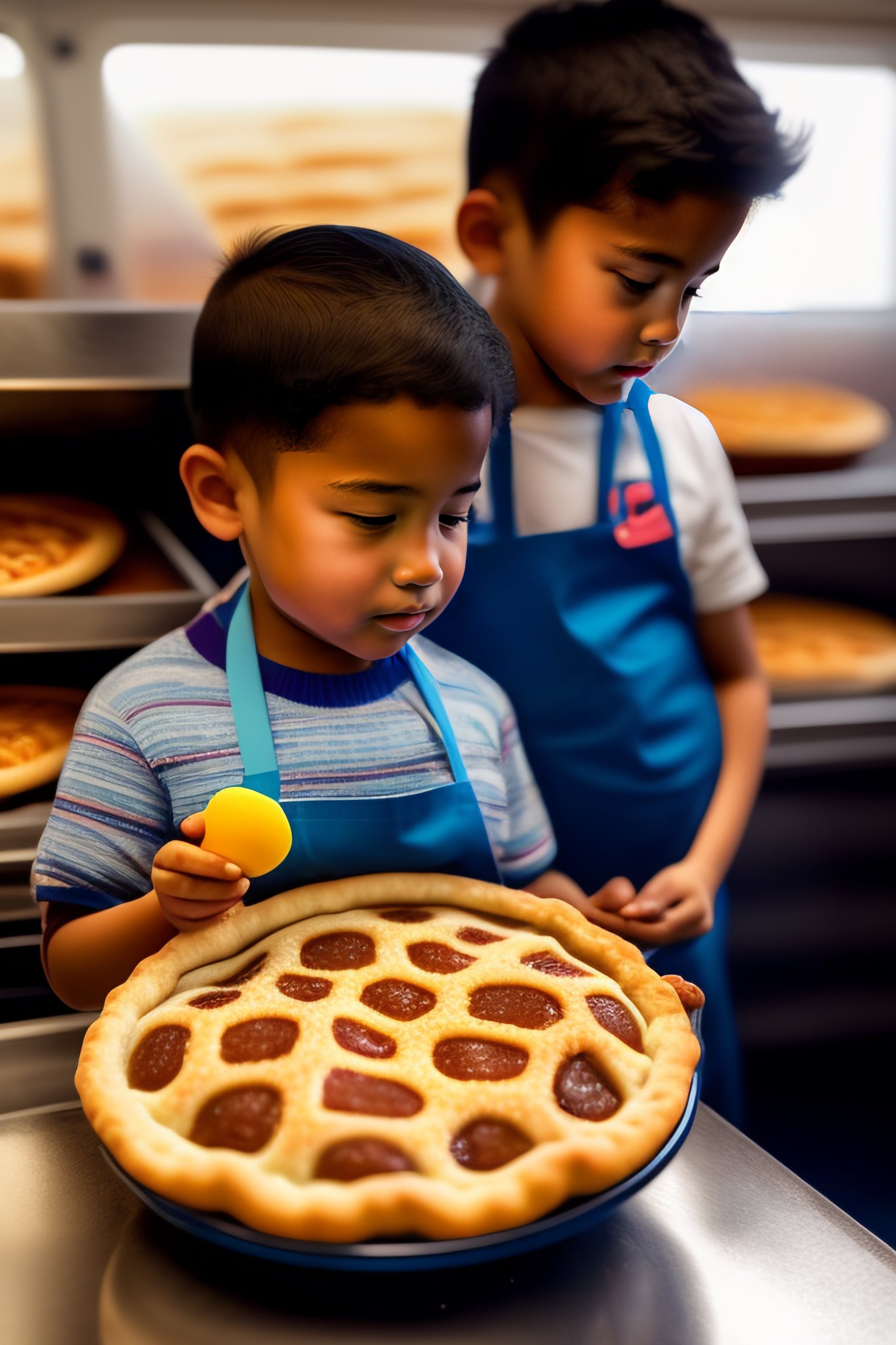 Lexica - Kids making mini pies in bakery