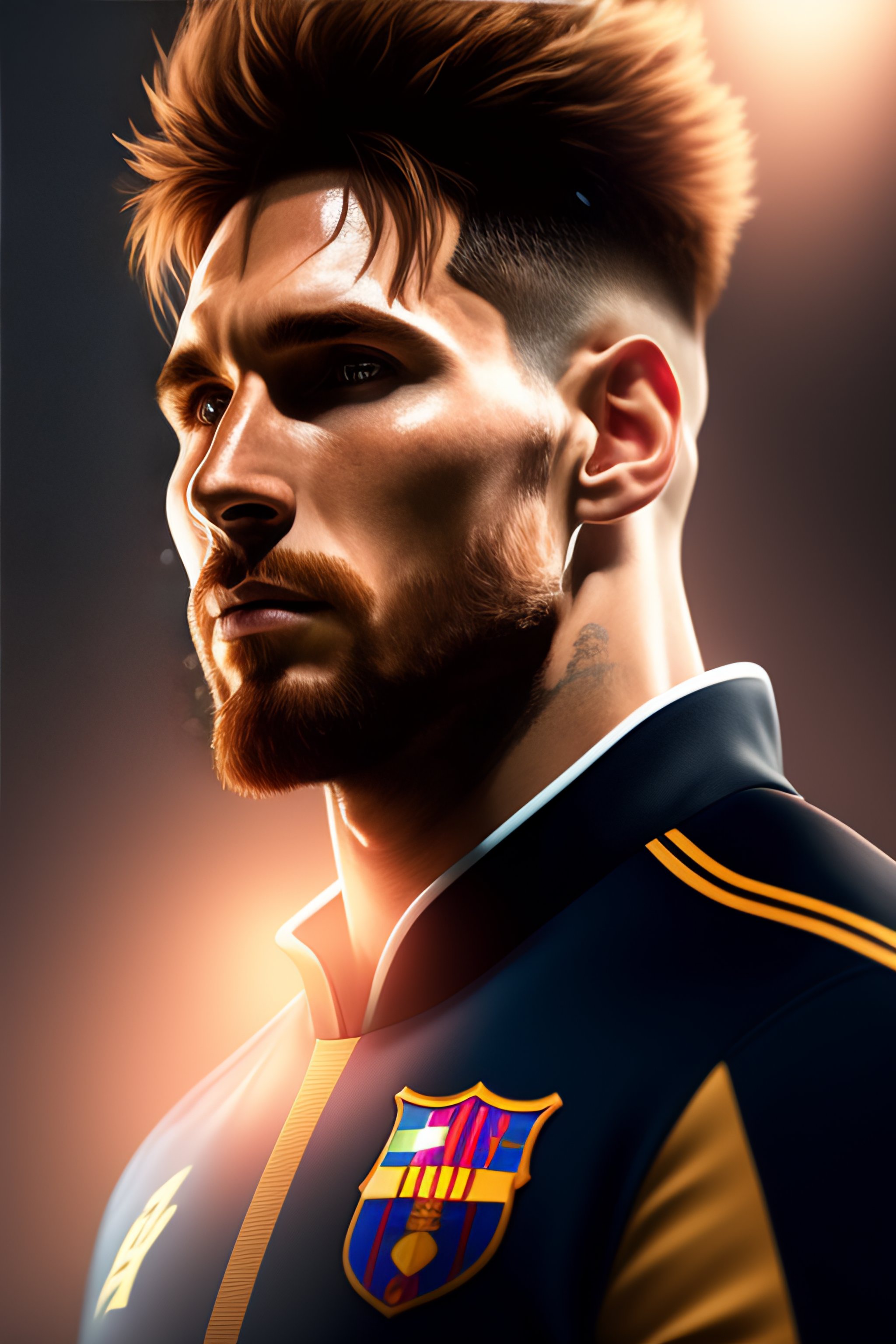 Lexica - Leo messi, character art, wearing soccer jersey, cinematic ...