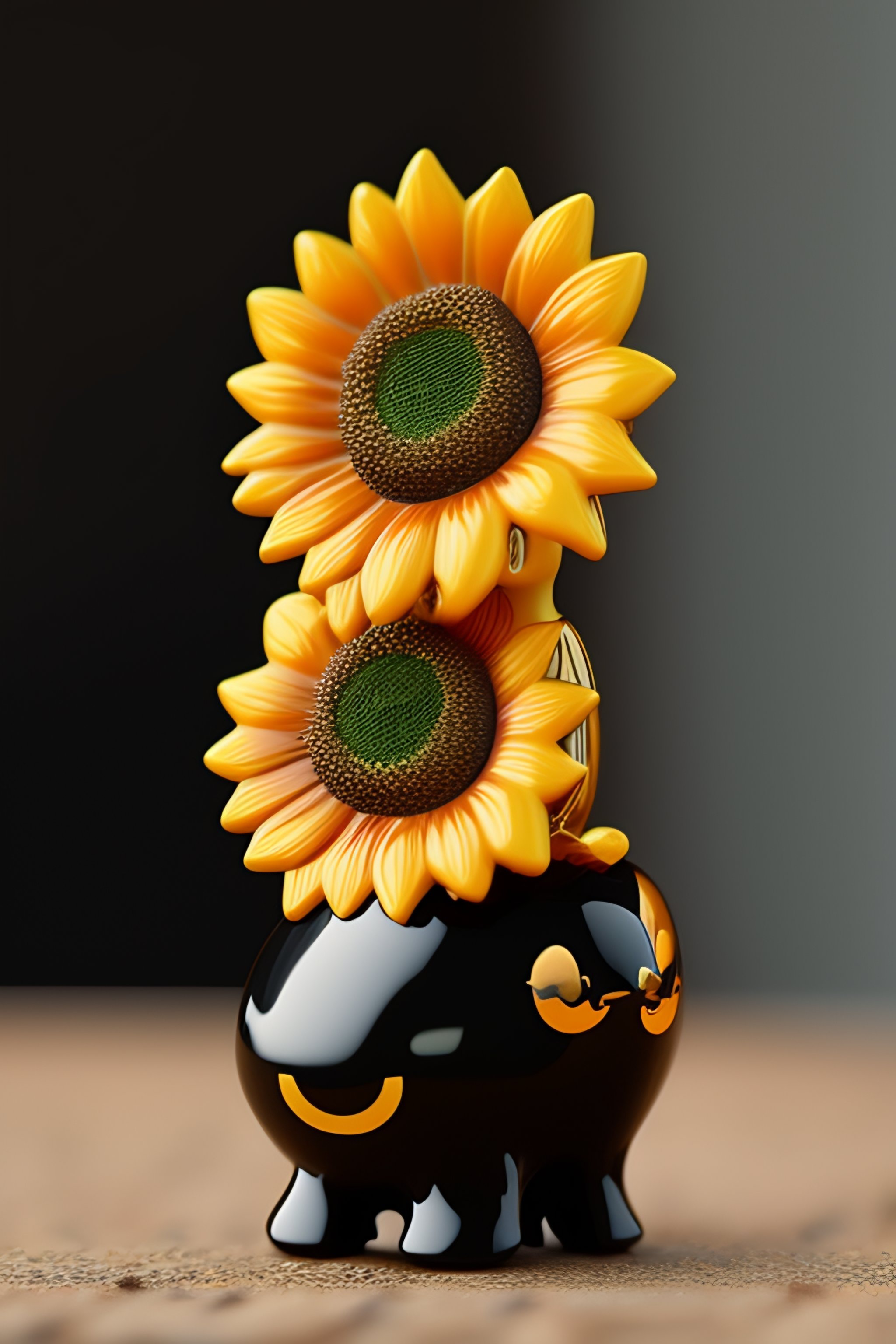 Lexica - Sunflower cute creature, beautiful 3d small Statue design by ...