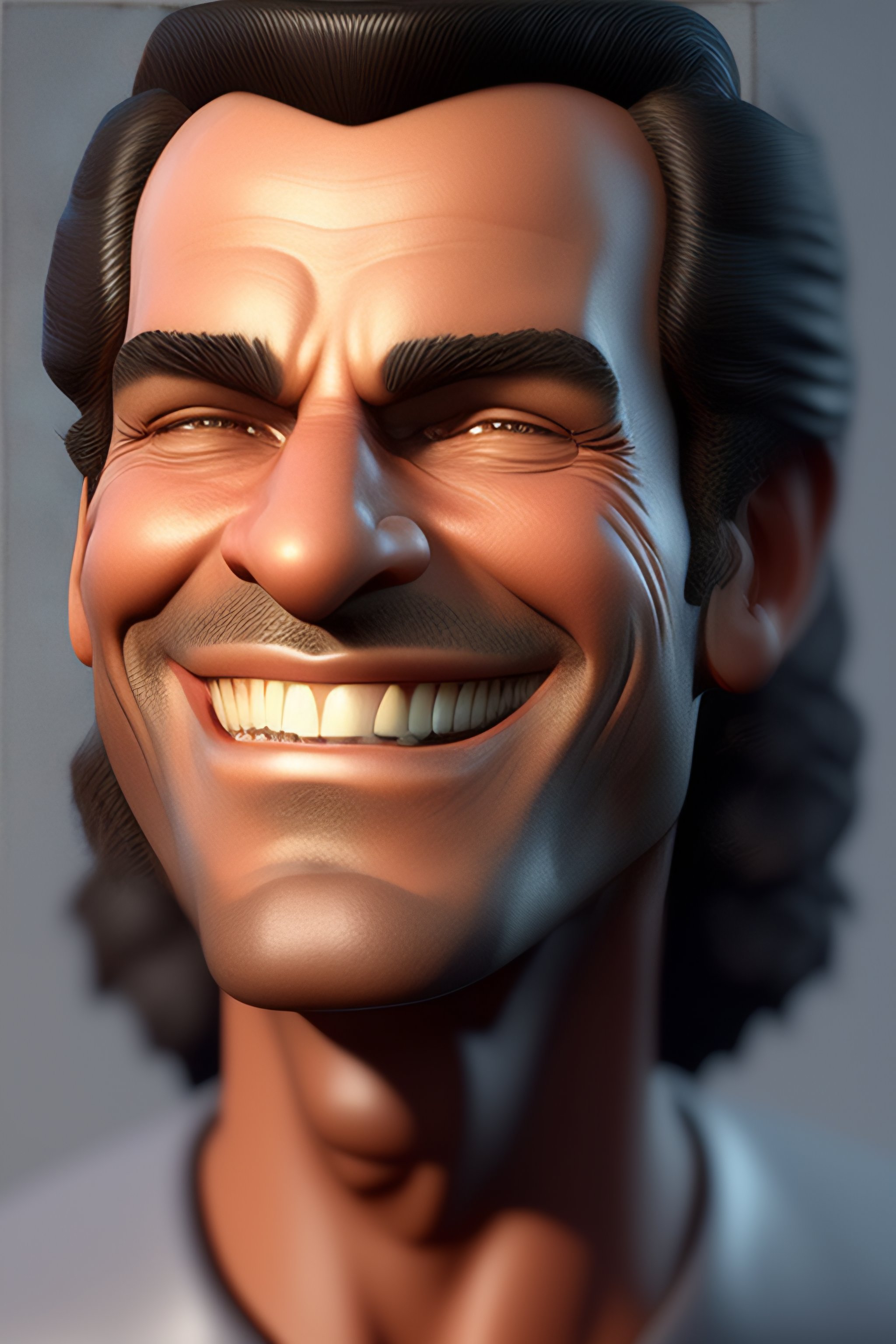 Lexica - Caricature 3D render of Robert Downi Junior smiling, extremely ...