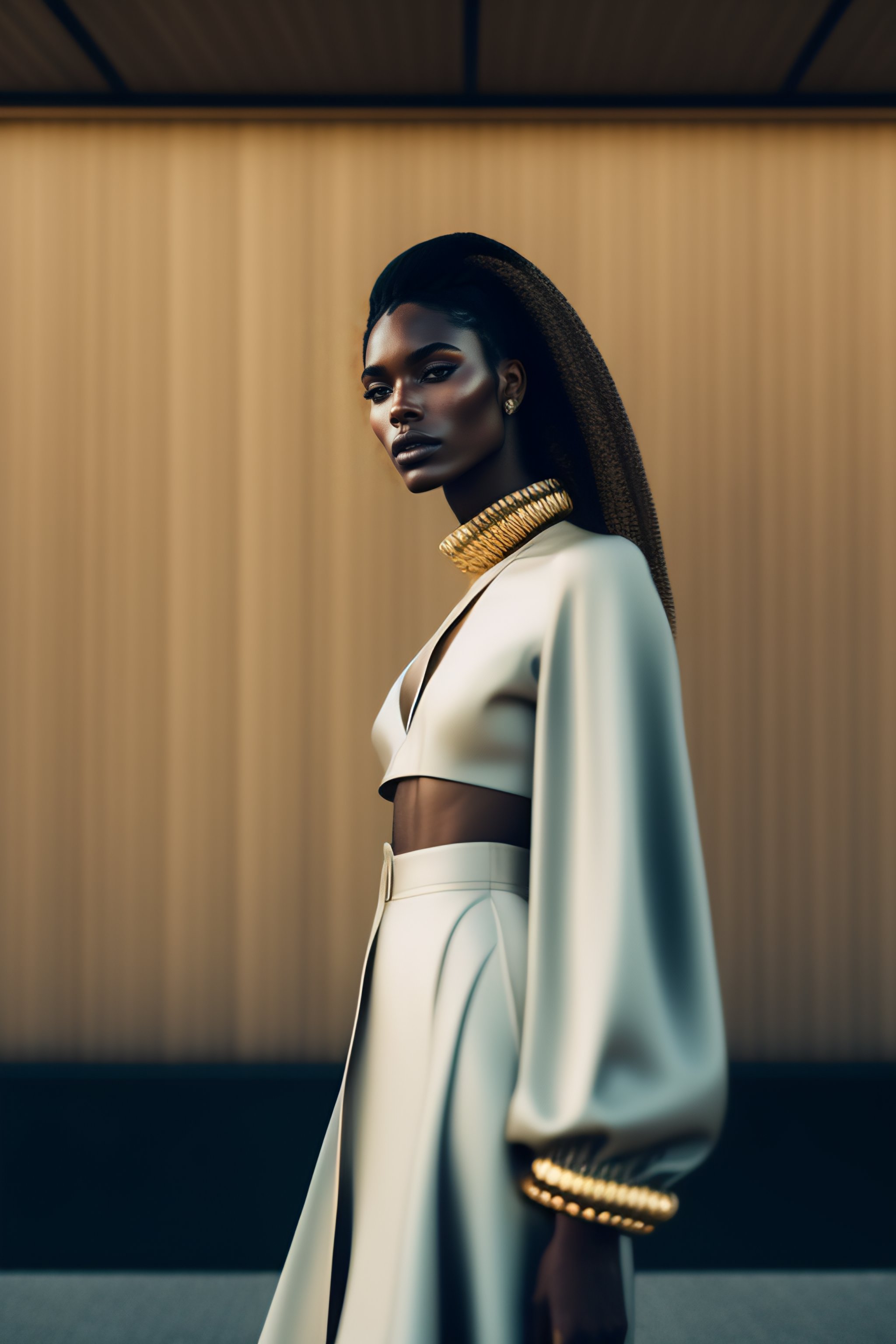 Lexica - Portrait of haute couture beautiful african american fashion model, ethereal dreamy ...