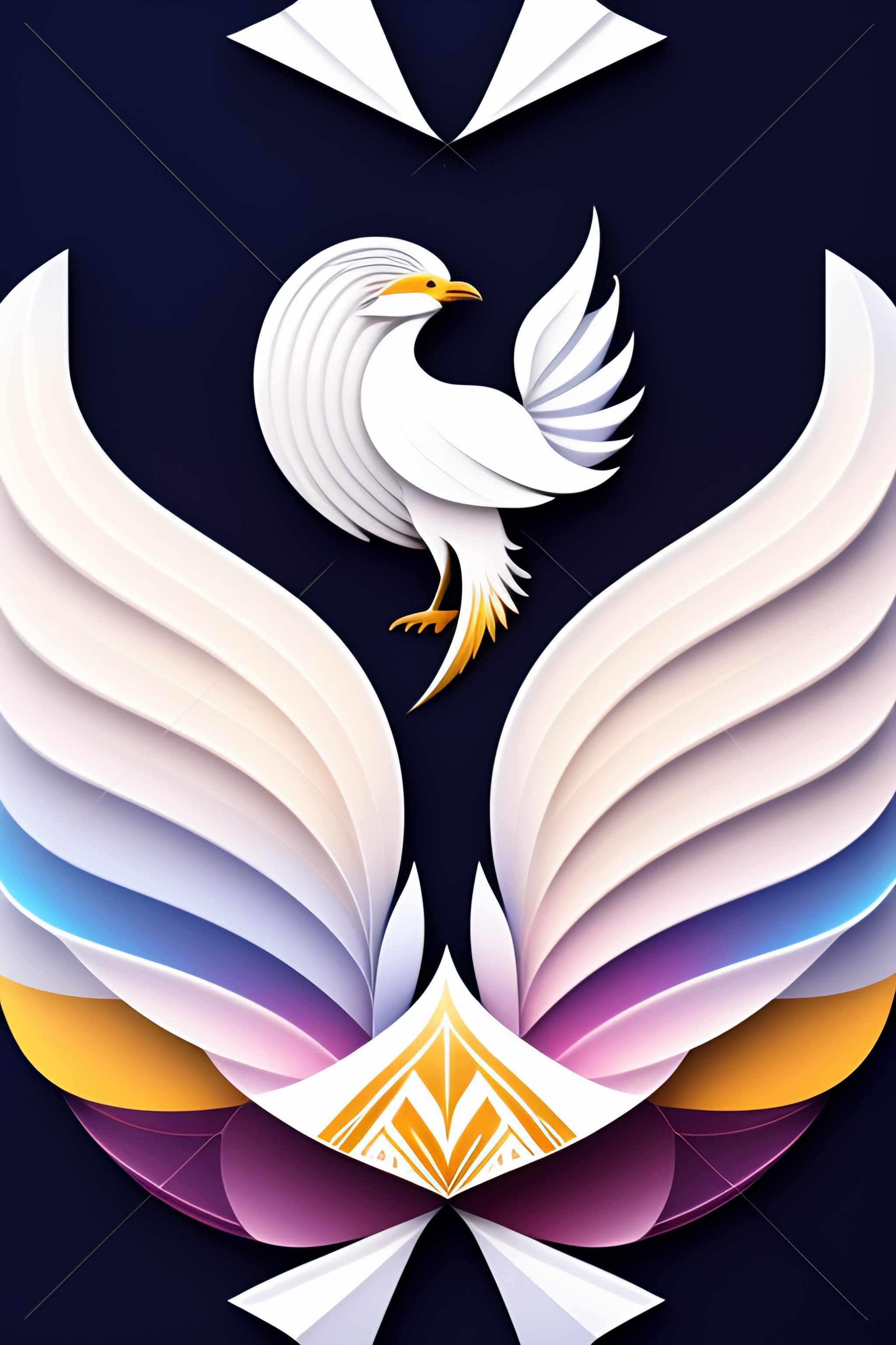 Lexica - White phoenix on salt crystals simple background simplified ...