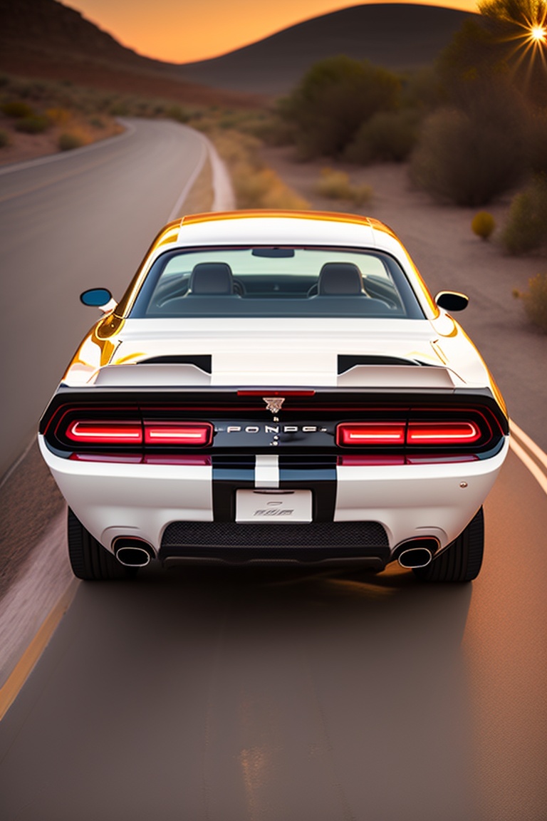 Lexica - Panda dodge Challenger car, black and white, the car like ...