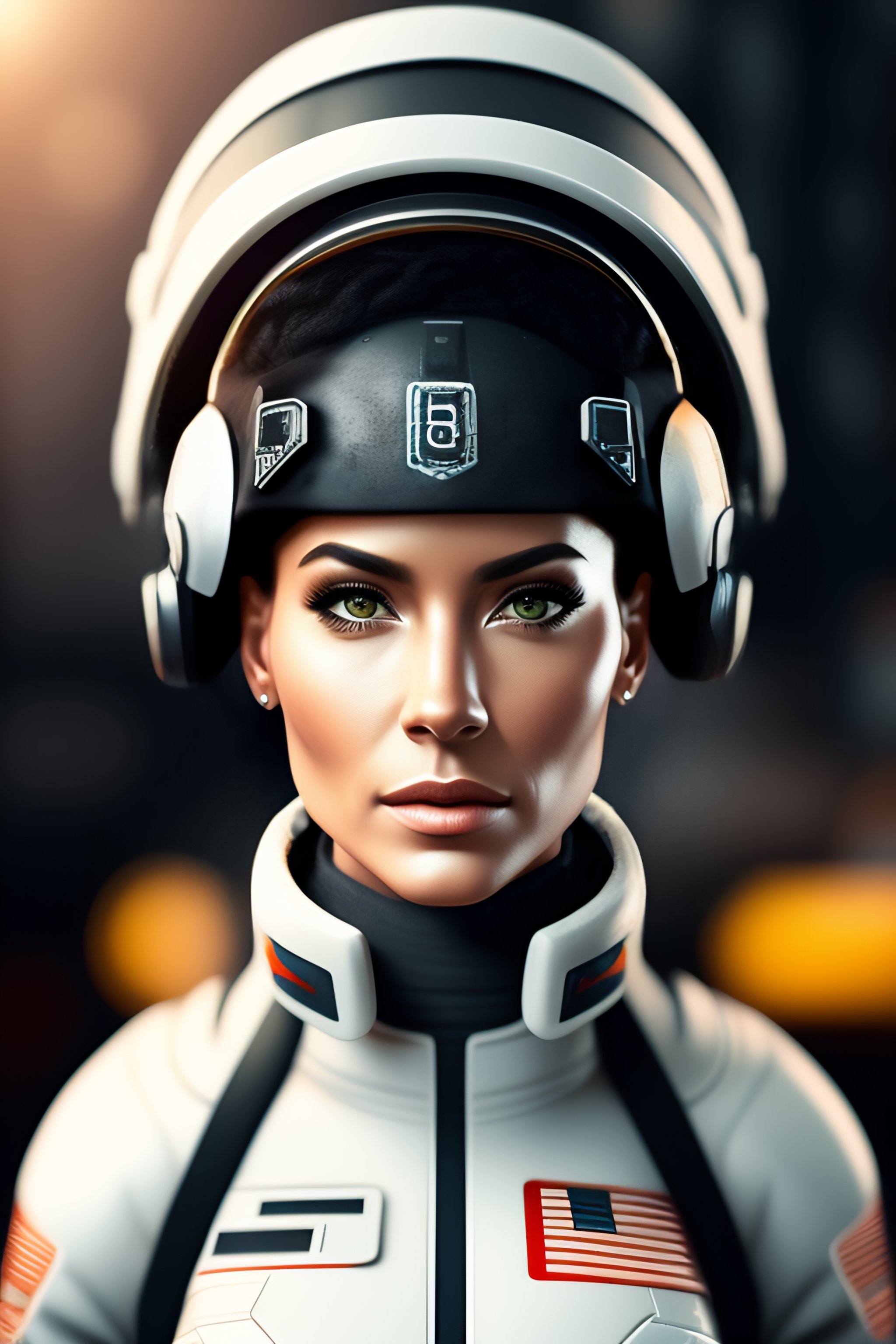 Lexica - Cyborg female pilot wired to commands, detailed minimalist ...