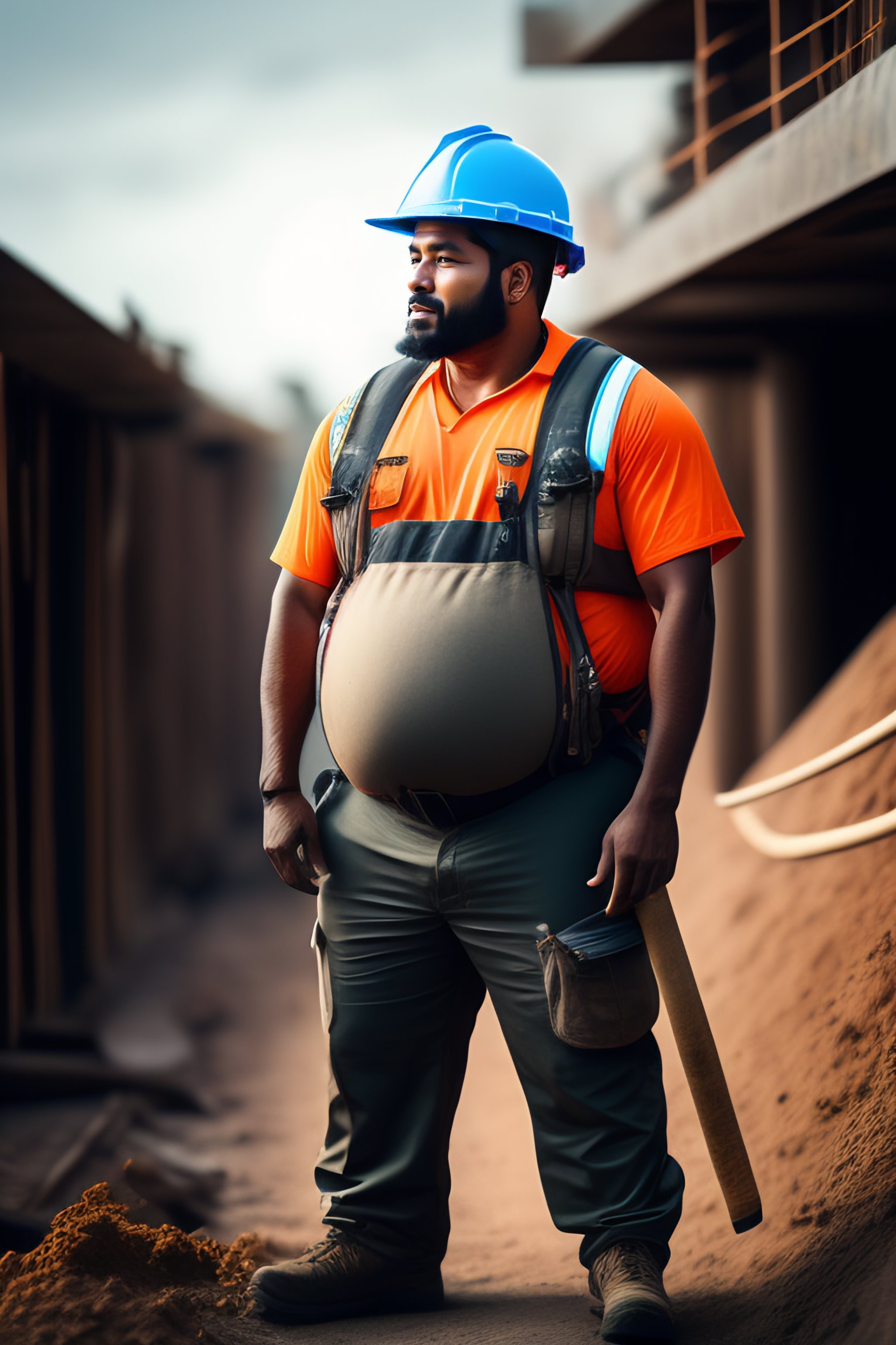 Lexica - A potbellied construction worker, with a (large belly ...