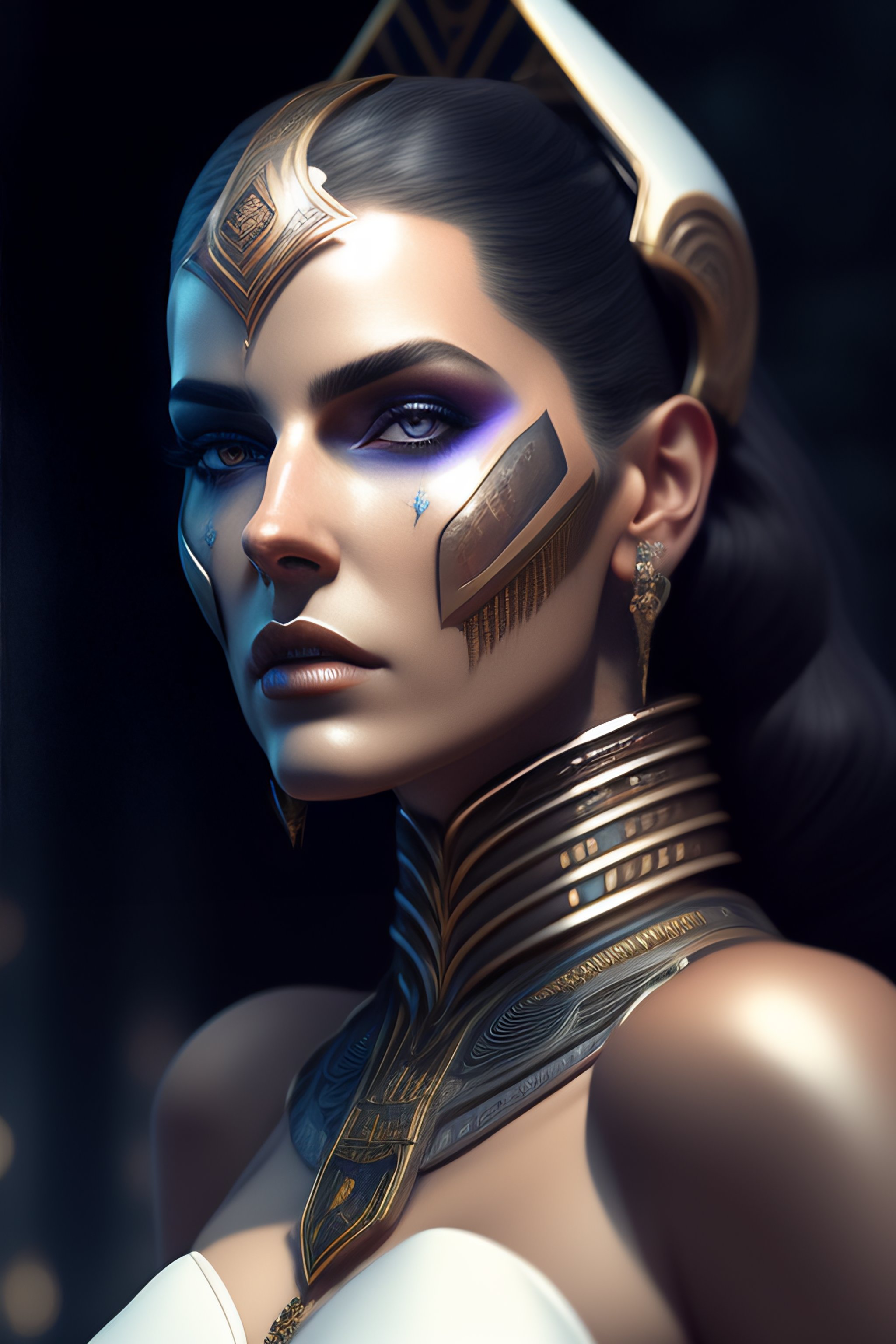 Lexica - Ultra detailed side portrait of female android, beautiful ...