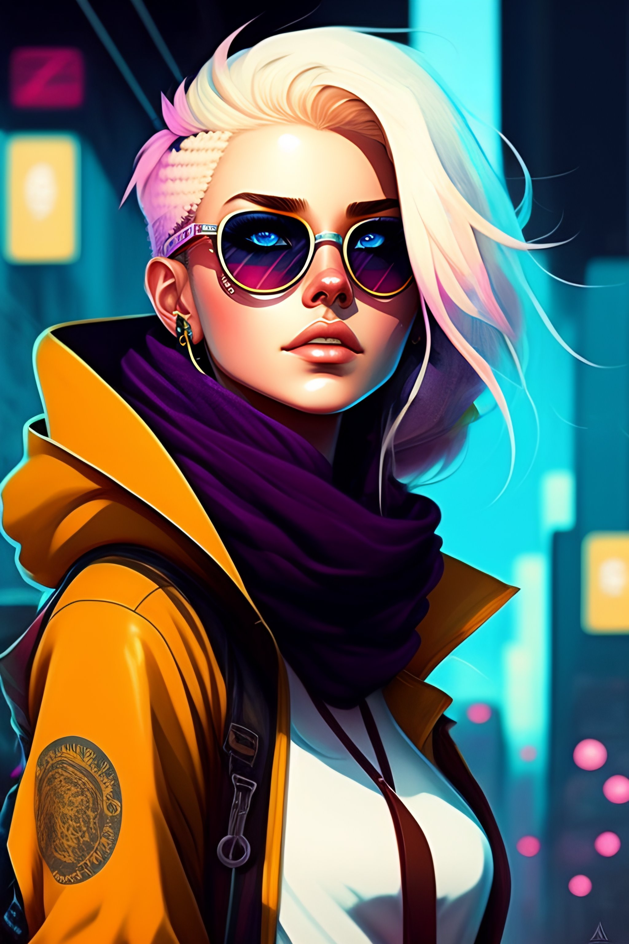 Lexica - Highly detailed portrait of a sewer emo punk lady student ...