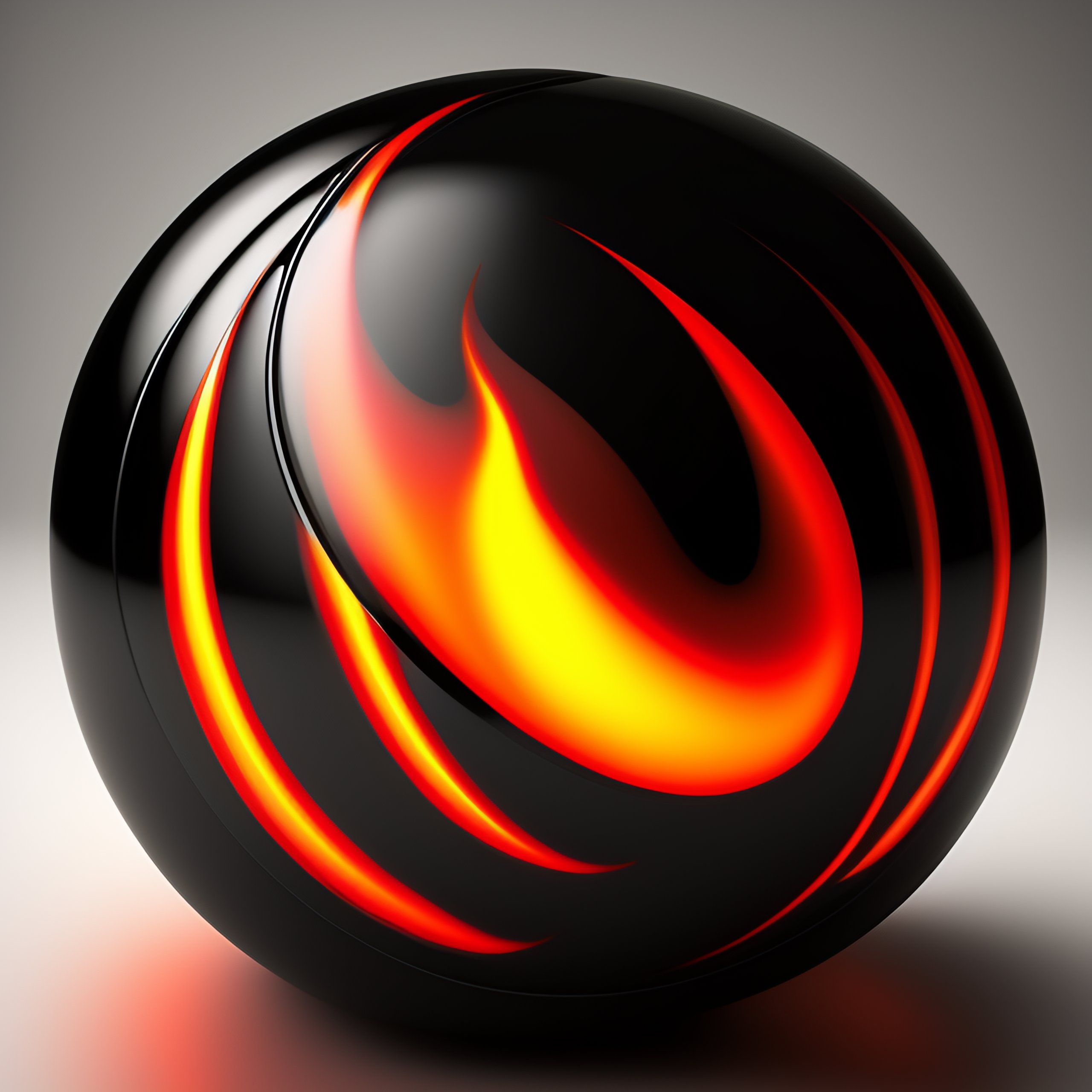 Lexica - Stylized flame ball, black background