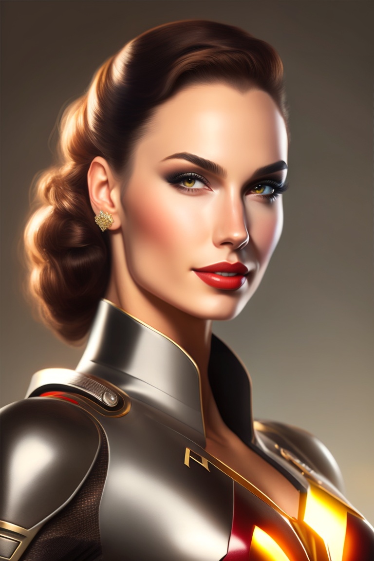 Lexica - Cyborg, gal gadot, \gil elvgren, medium shot
